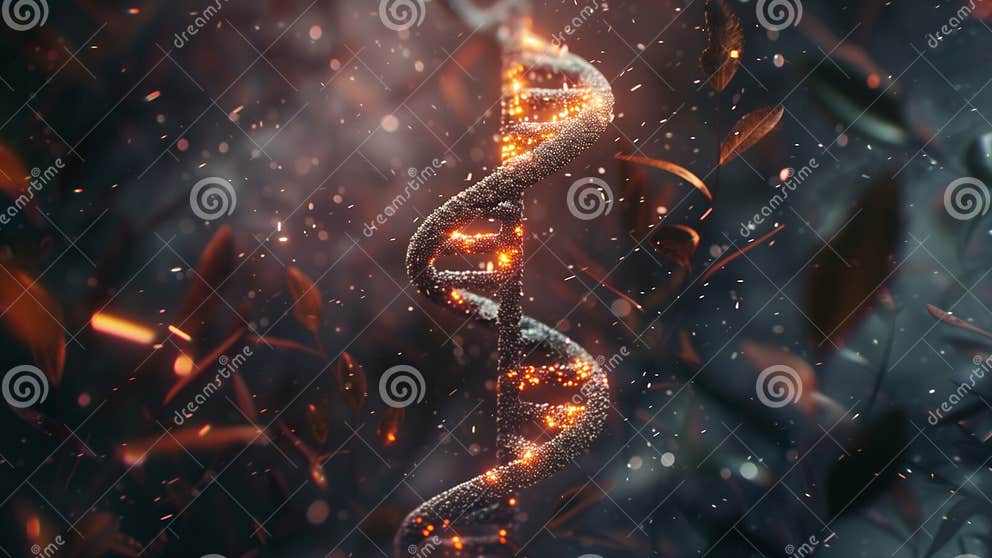 DNA Structure on Science Background. Abstract Luminous DNA Molecule ...