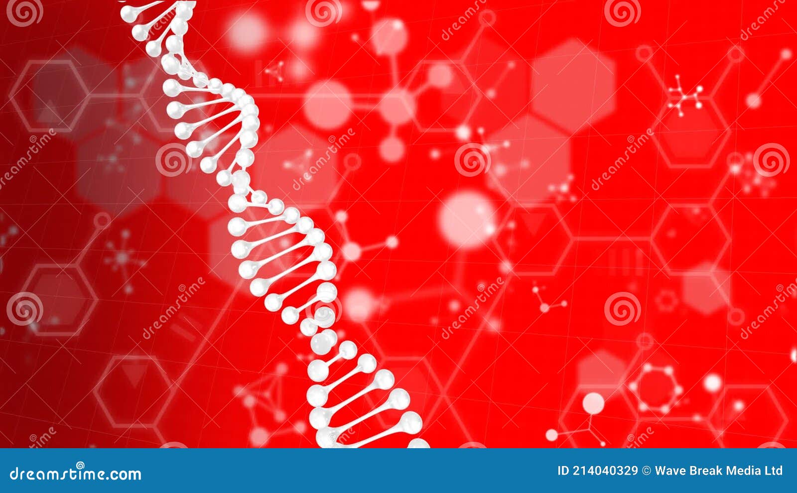Dna Structure Spinning Over Molecular and Chemical Structures Floating ...