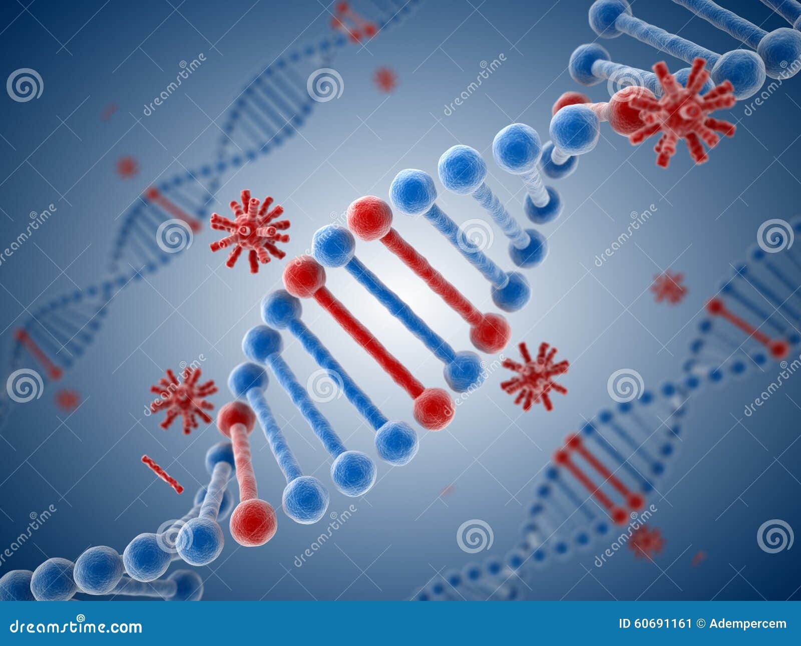 DNA structure and virus stock illustration. Illustration of medical ...