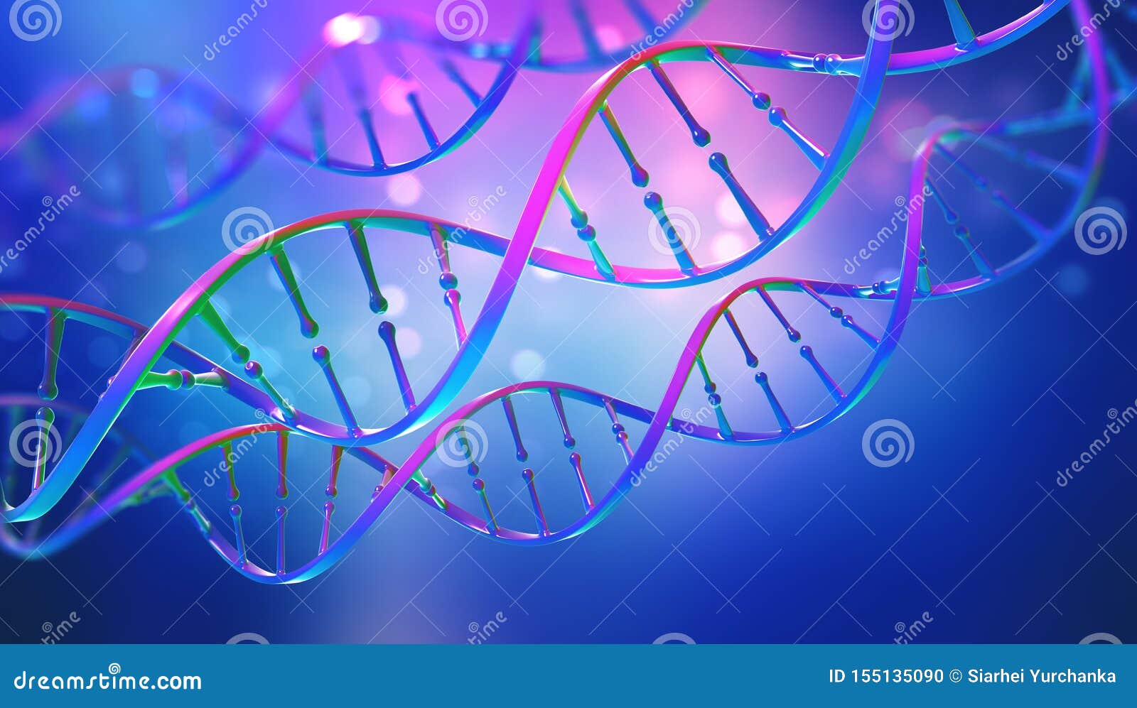 DNA. Study of Gene Structure of Cell Stock Illustration - Illustration ...