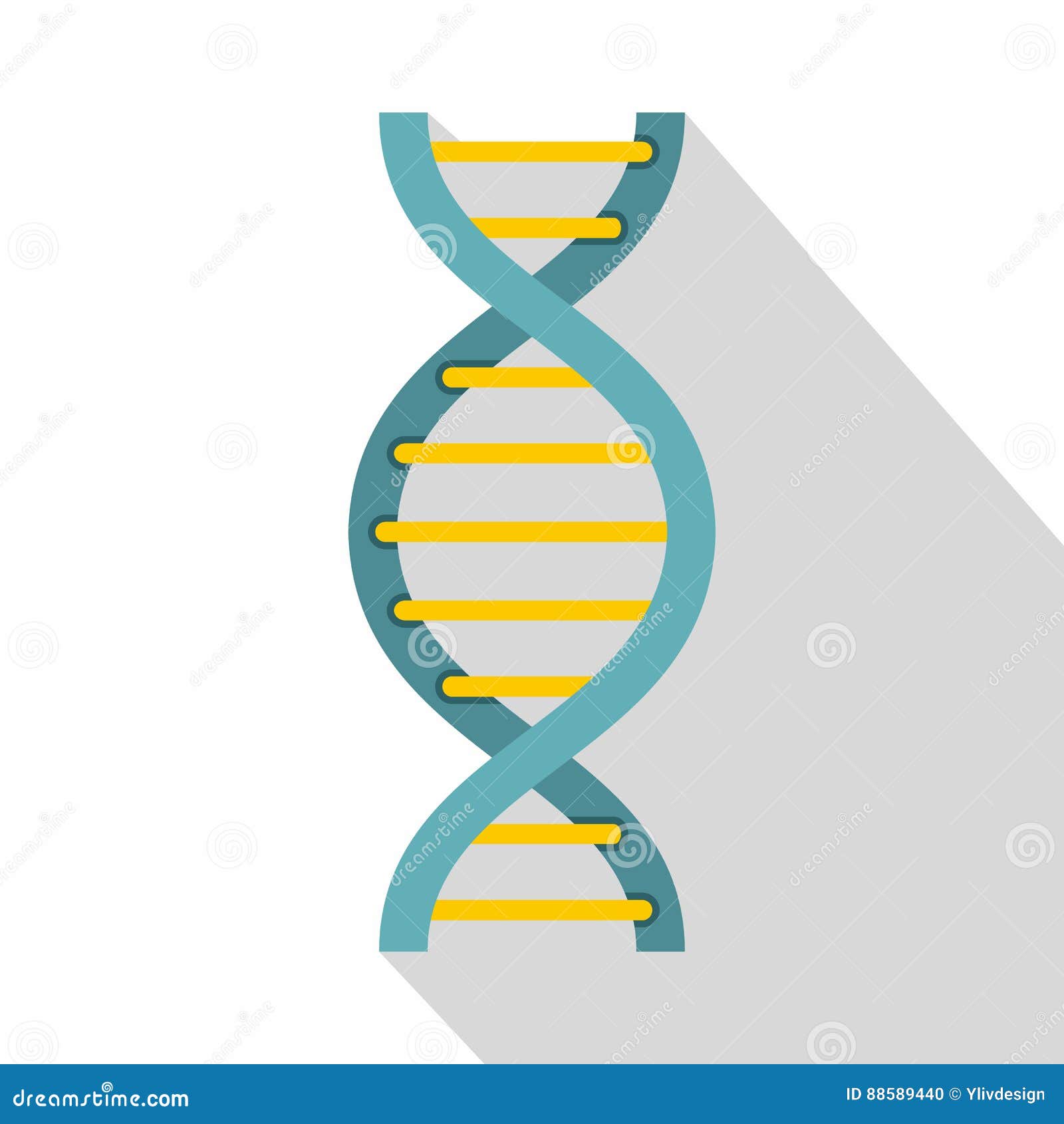 DNA Symbol Icon, Flat Style Stock Vector - Illustration of human, cell ...