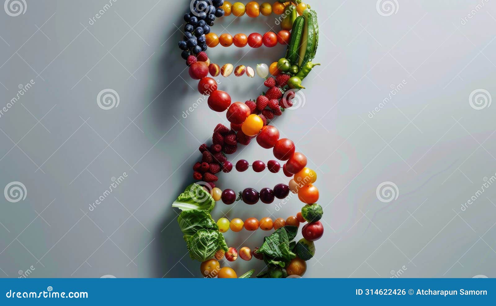 A DNA Symbol Made by Fruits and Vegetable, Generative AI Stock ...