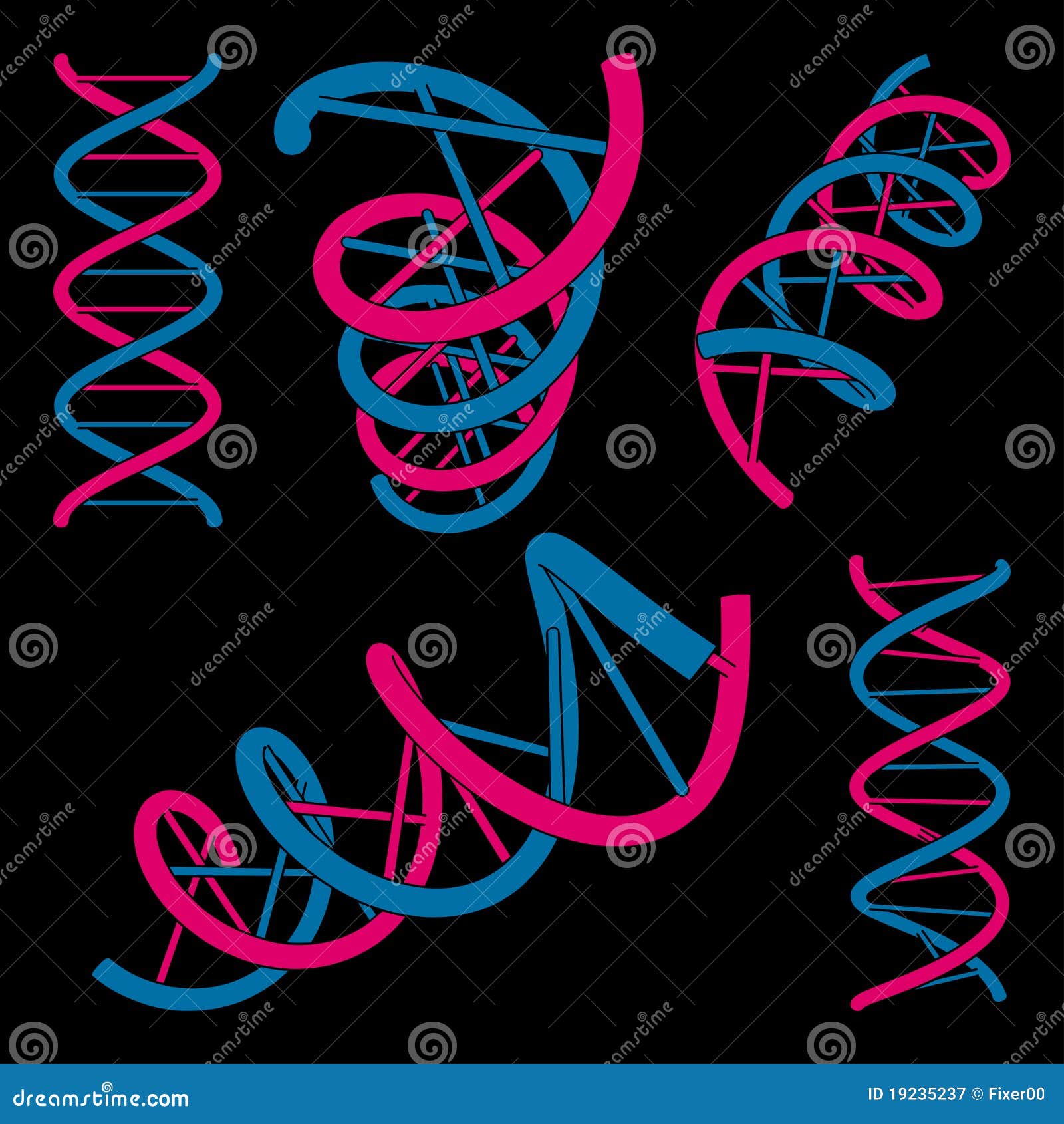 DNA Symbols Set Cartoon Vector | CartoonDealer.com #19235237