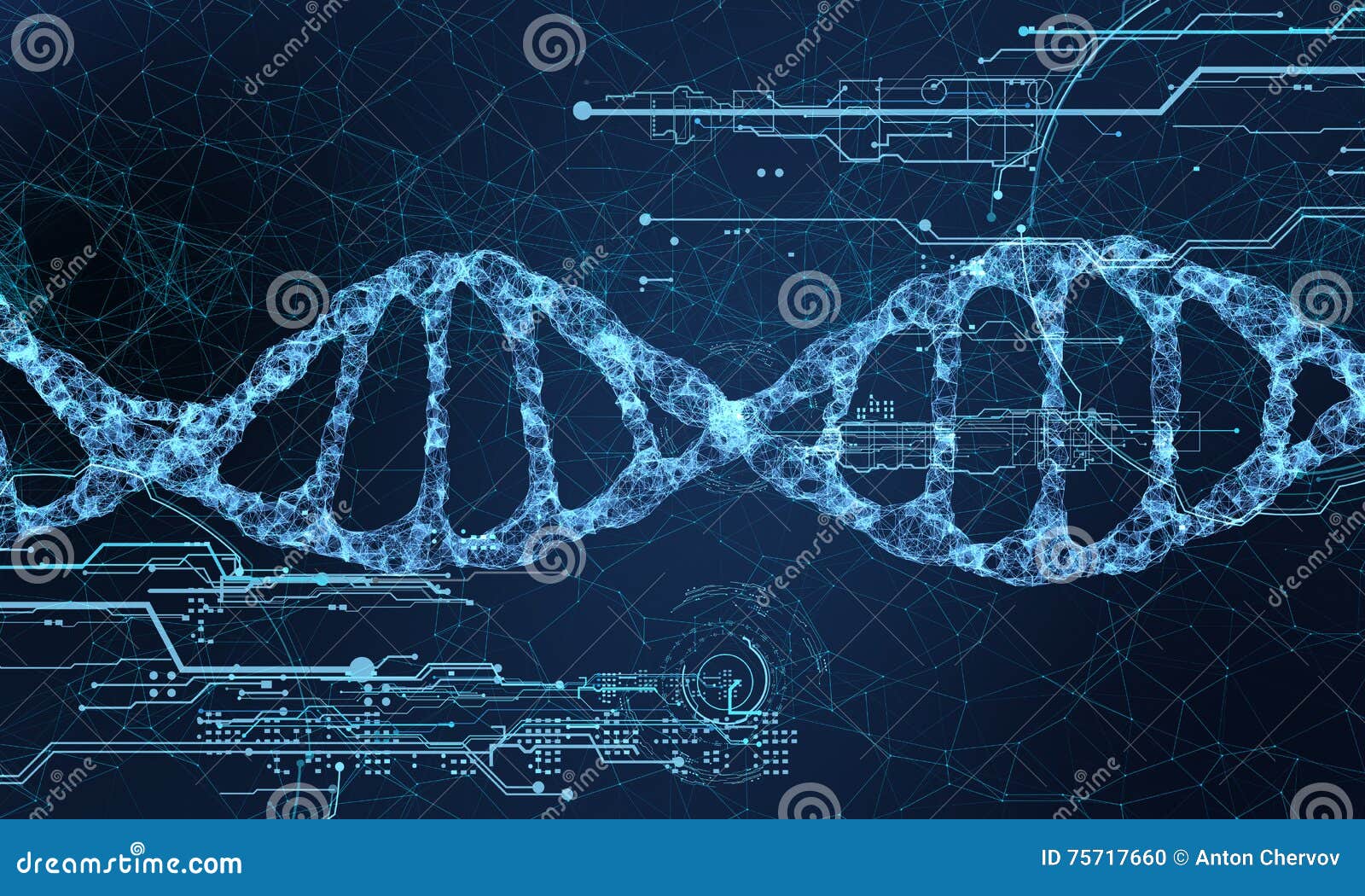 DNA technology hologram stock illustration. Illustration of digital ...