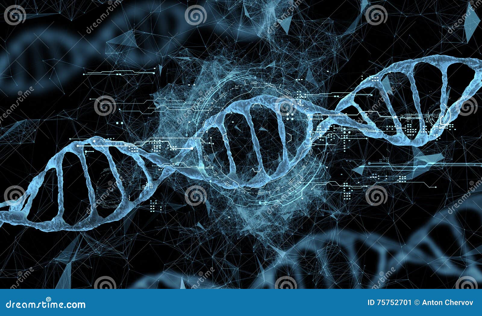 DNA technology hologram stock illustration. Illustration of abstract ...