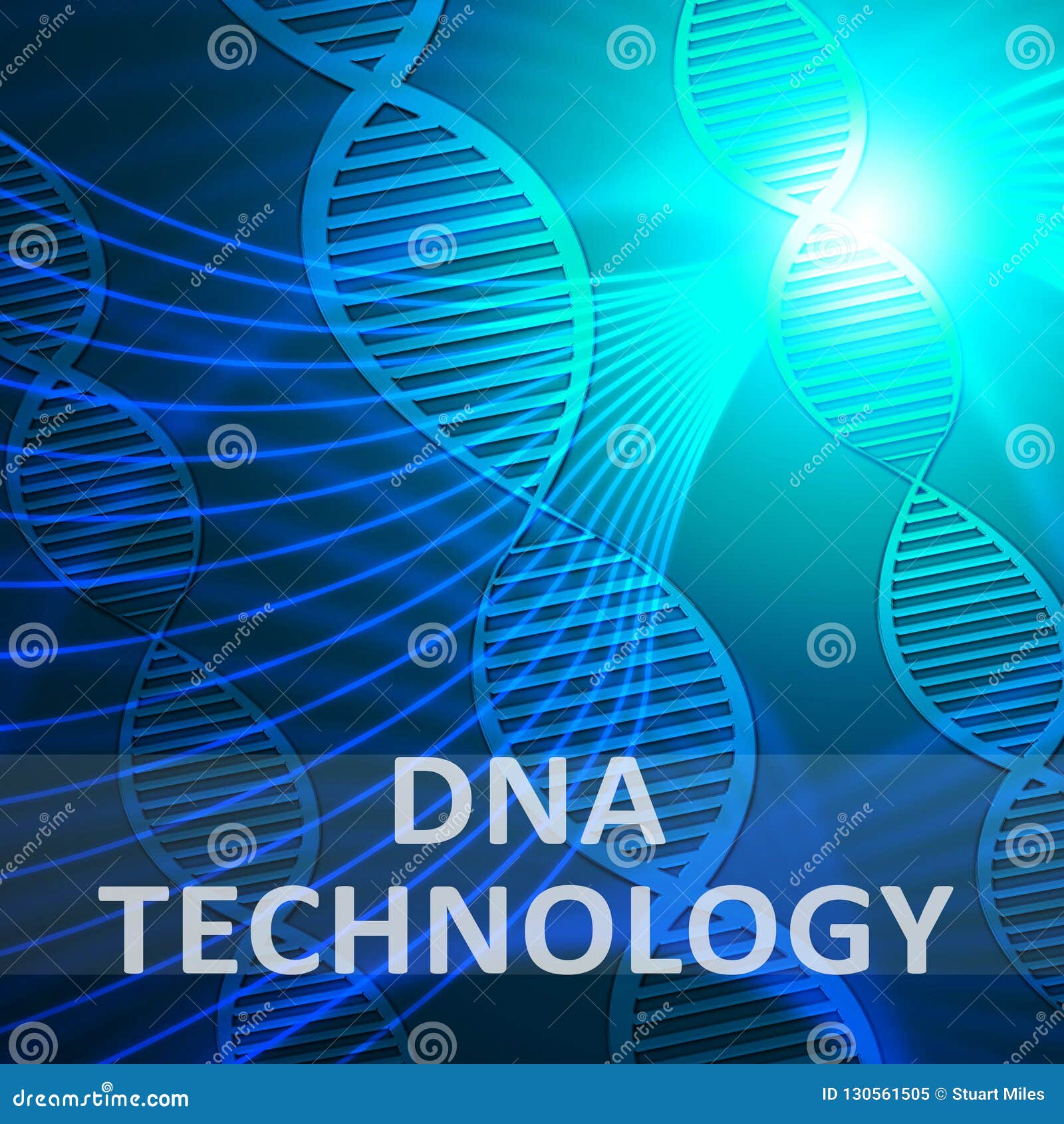 Dna Technology Showing Genetic Tech 3d Illustration Stock Illustration ...