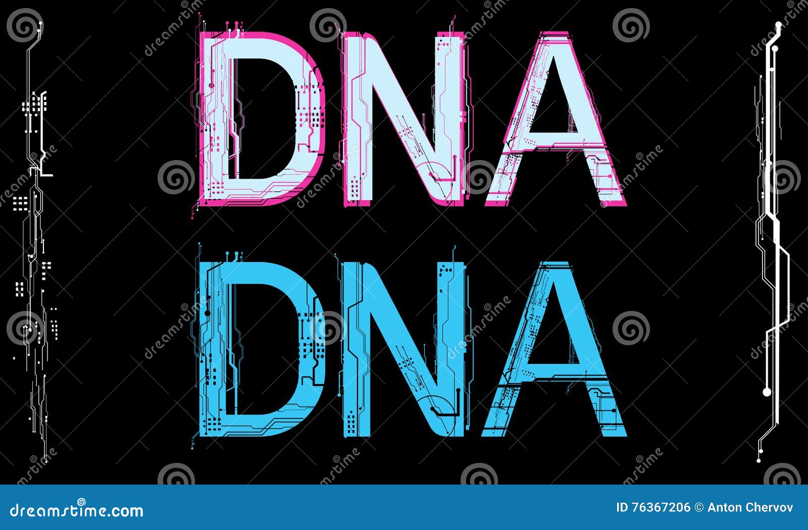 DNA technology text stock illustration. Illustration of circular - 76367206