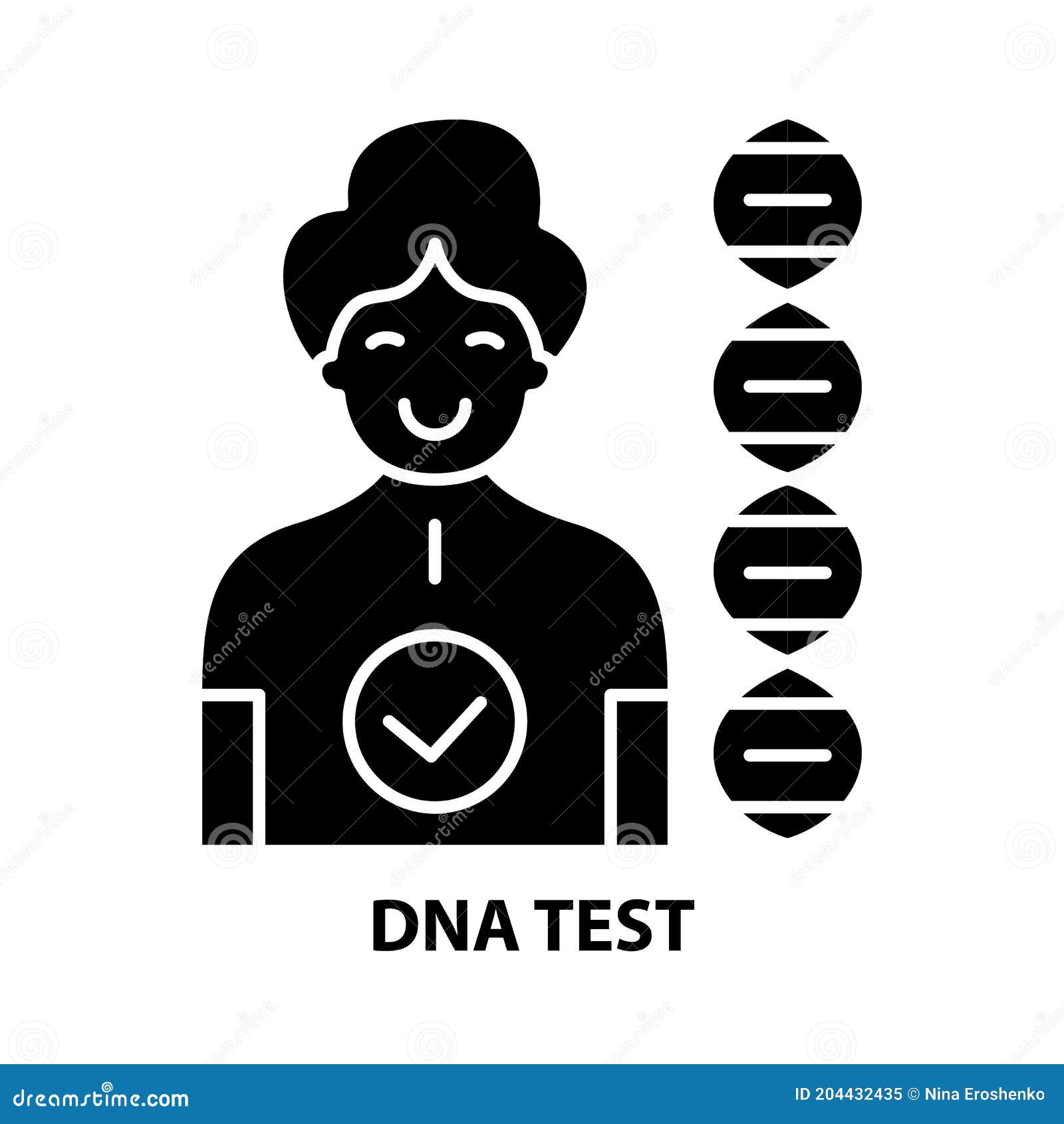 Dna Test Icon, Black Vector Sign with Editable Strokes, Concept ...