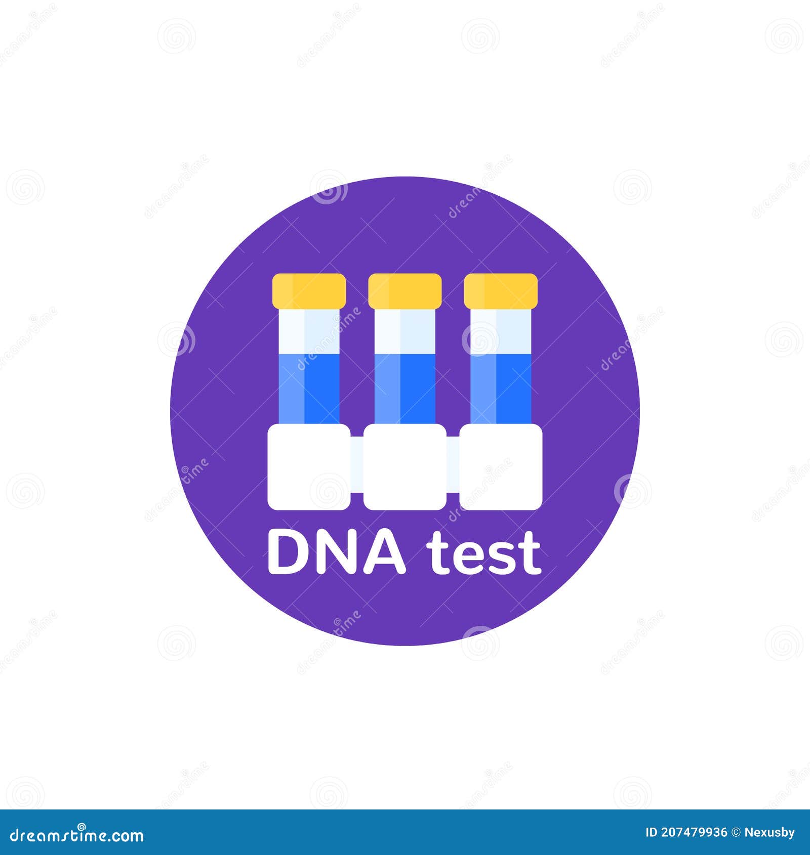 DNA Test Icon with Lab Tubes Stock Vector - Illustration of heredity ...