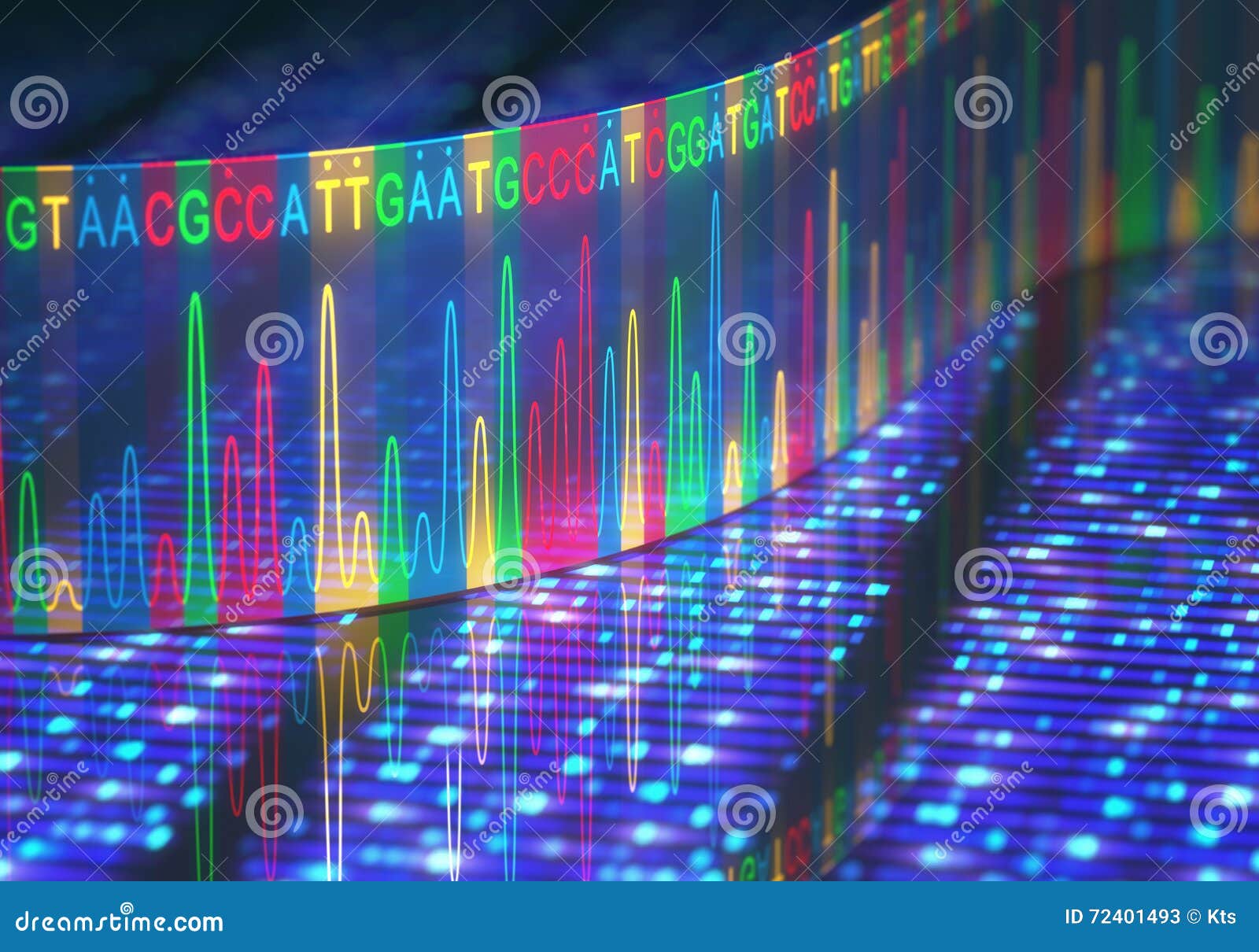 DNA Test Sanger Sequencing stock illustration. Illustration of medicine ...