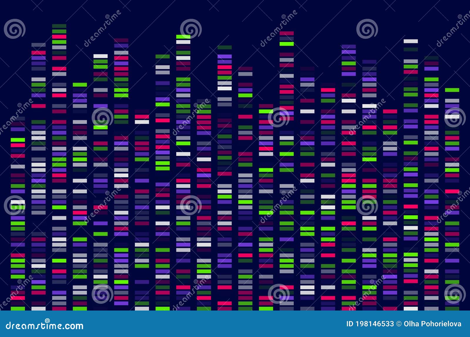 DNA Test White Background Genome Sequence Map Barcoding Stock Vector ...