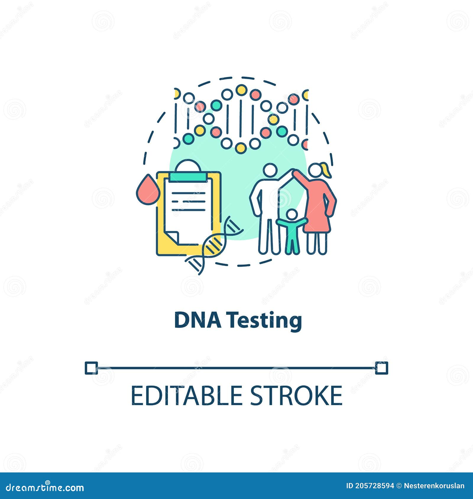 DNA testing concept icon stock vector. Illustration of genetic - 205728594