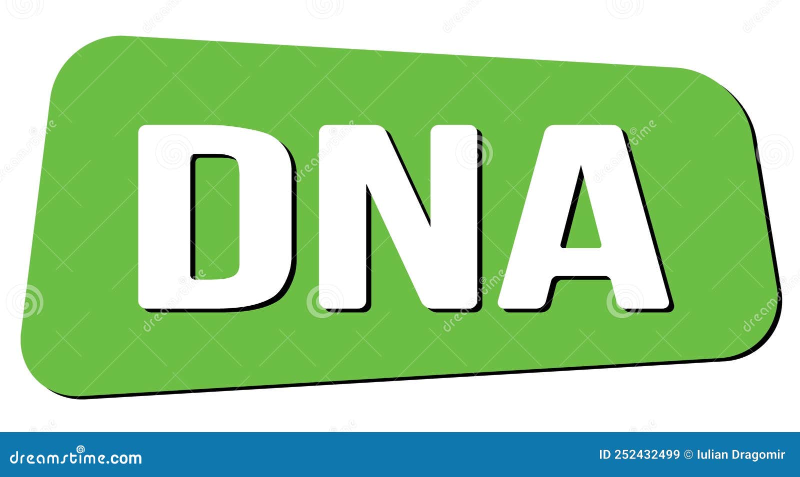 DNA Text on Green Trapeze Stamp Sign Stock Illustration - Illustration ...