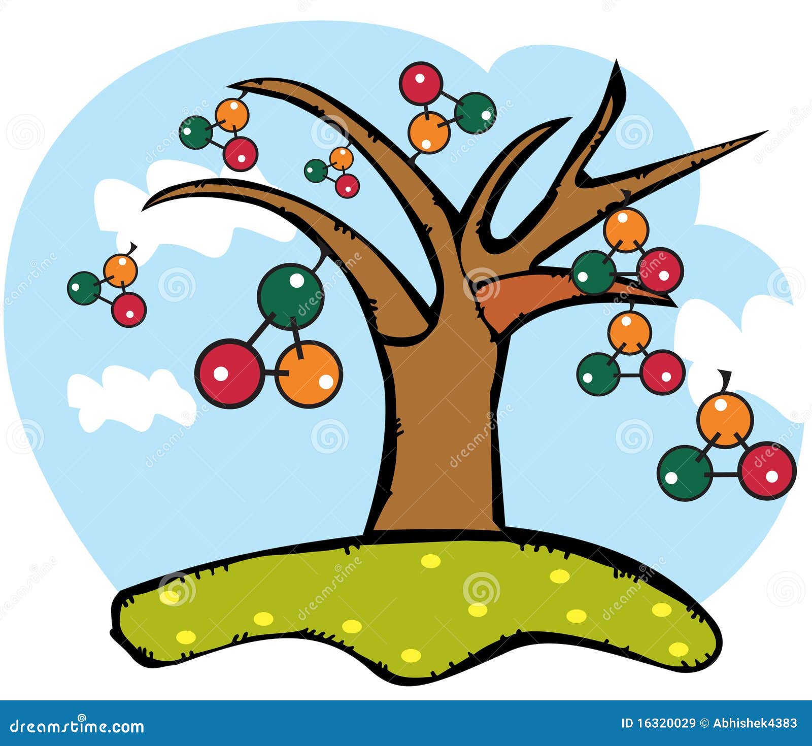 Dna tree stock illustration. Illustration of atomic, front - 16320029
