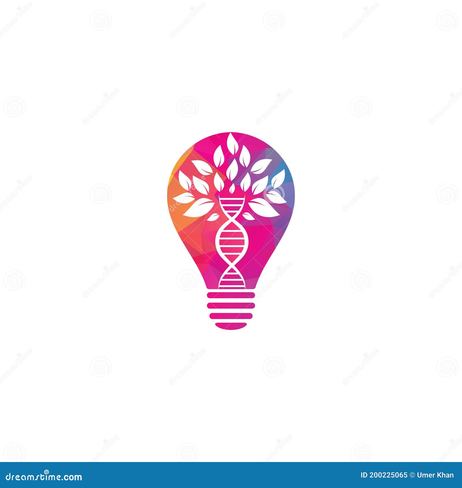 Dna Tree Bulb Shape Concept Vector Logo Design. Stock Vector ...