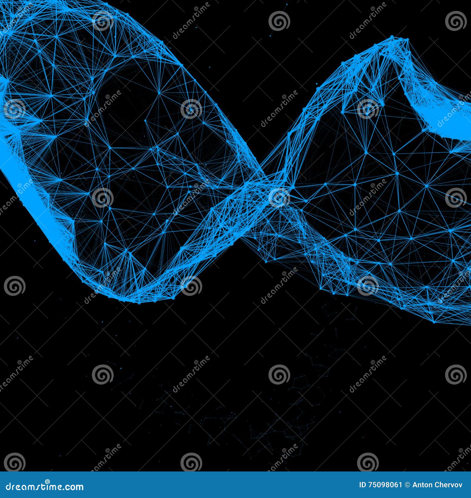 DNA triangle on black stock image. Image of future, mobile - 75098061