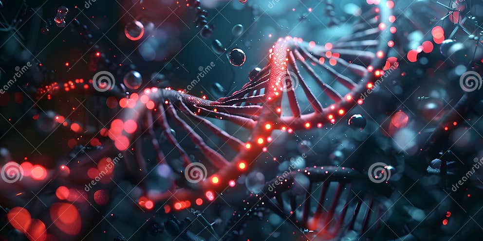 DNA under a microscope stock illustration. Illustration of background ...