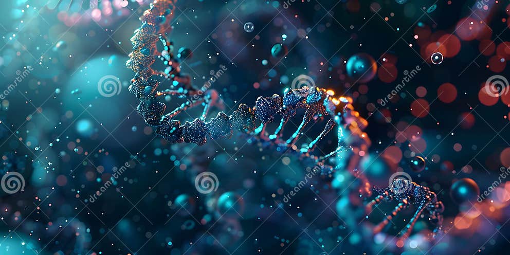 DNA under a microscope stock photo. Image of medicine - 325720350