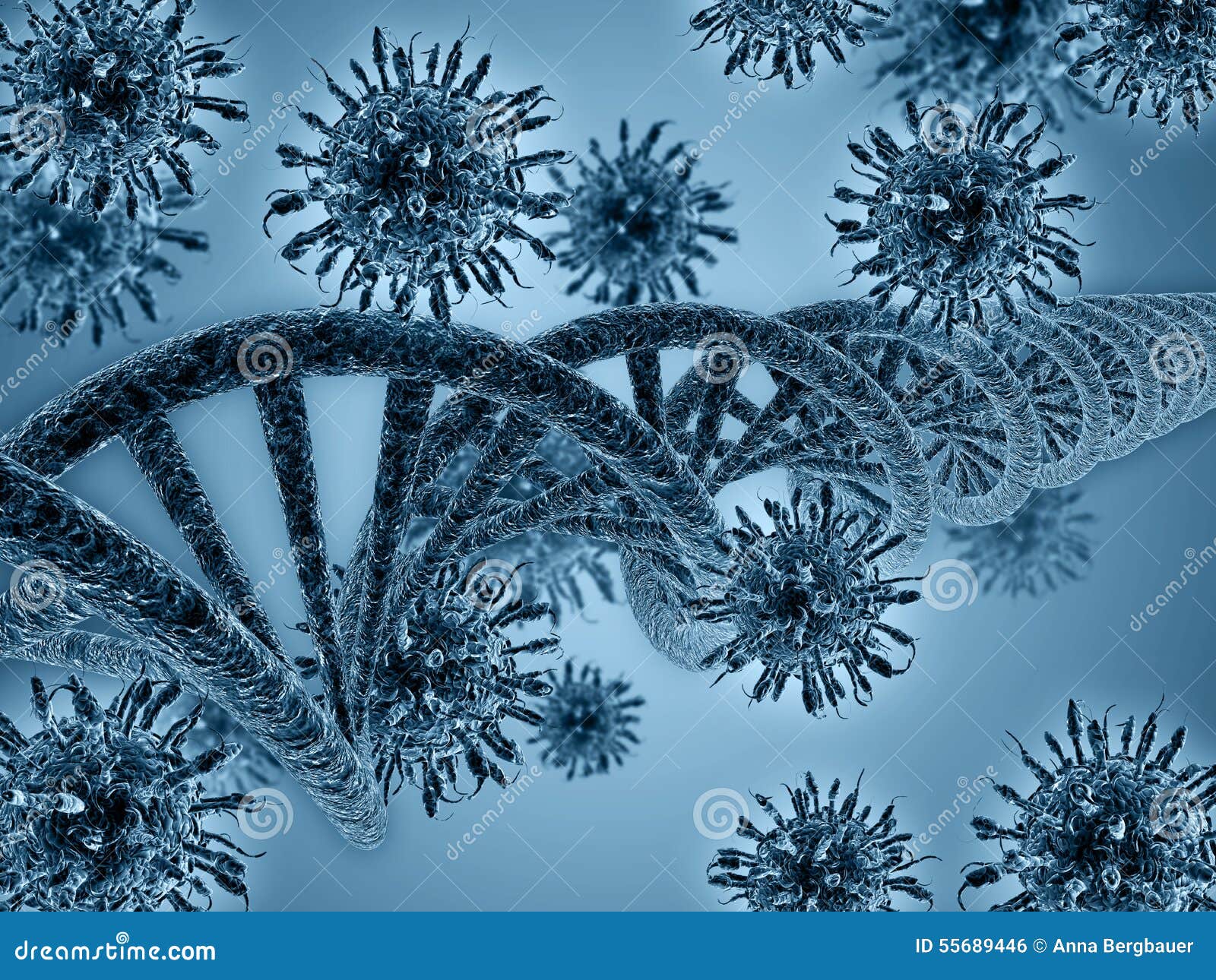 Dna and virus stock illustration. Illustration of genetic - 55689446