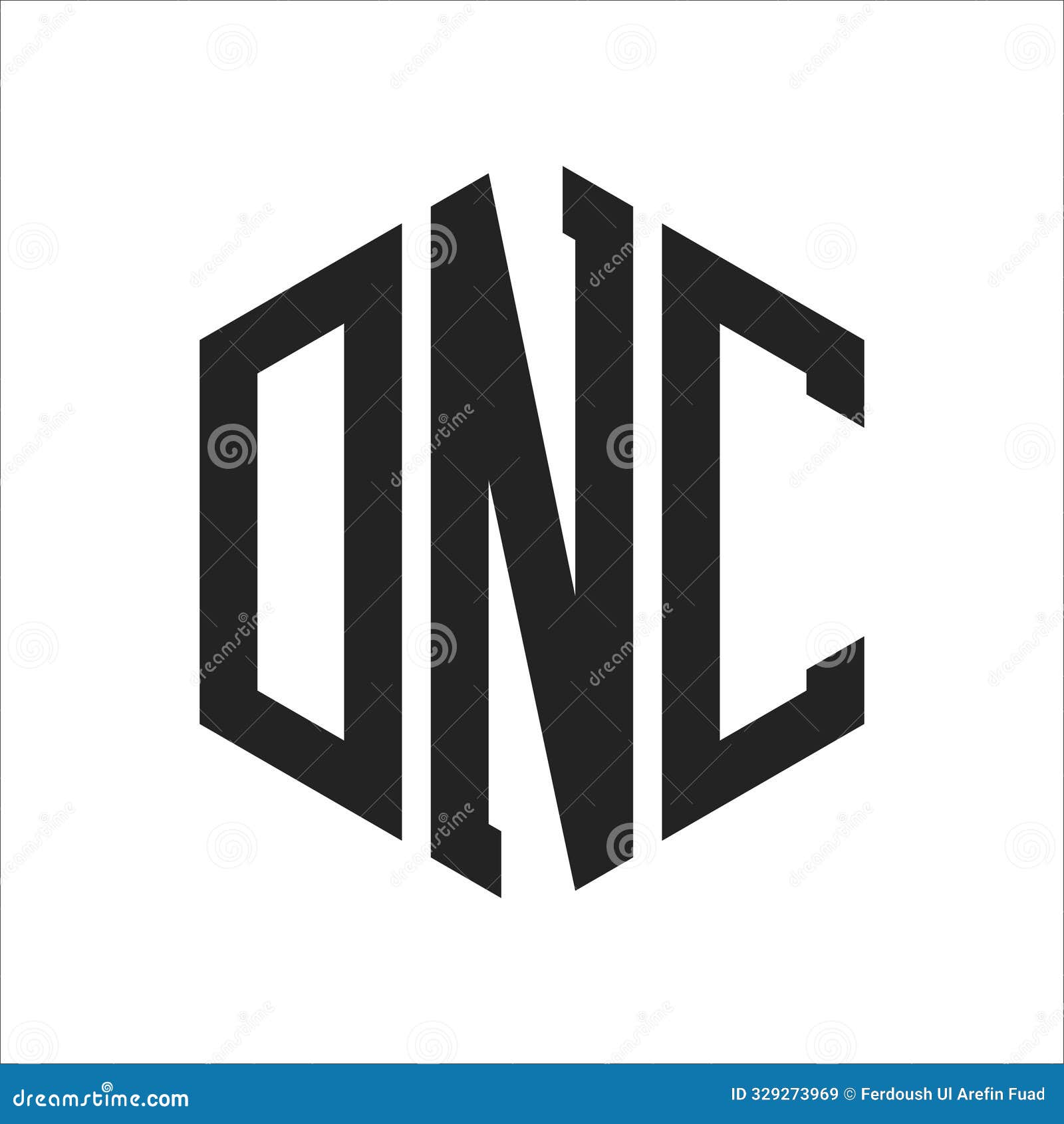 DNC Logo Design. Initial Letter DNC Monogram Logo Using Hexagon Shape ...