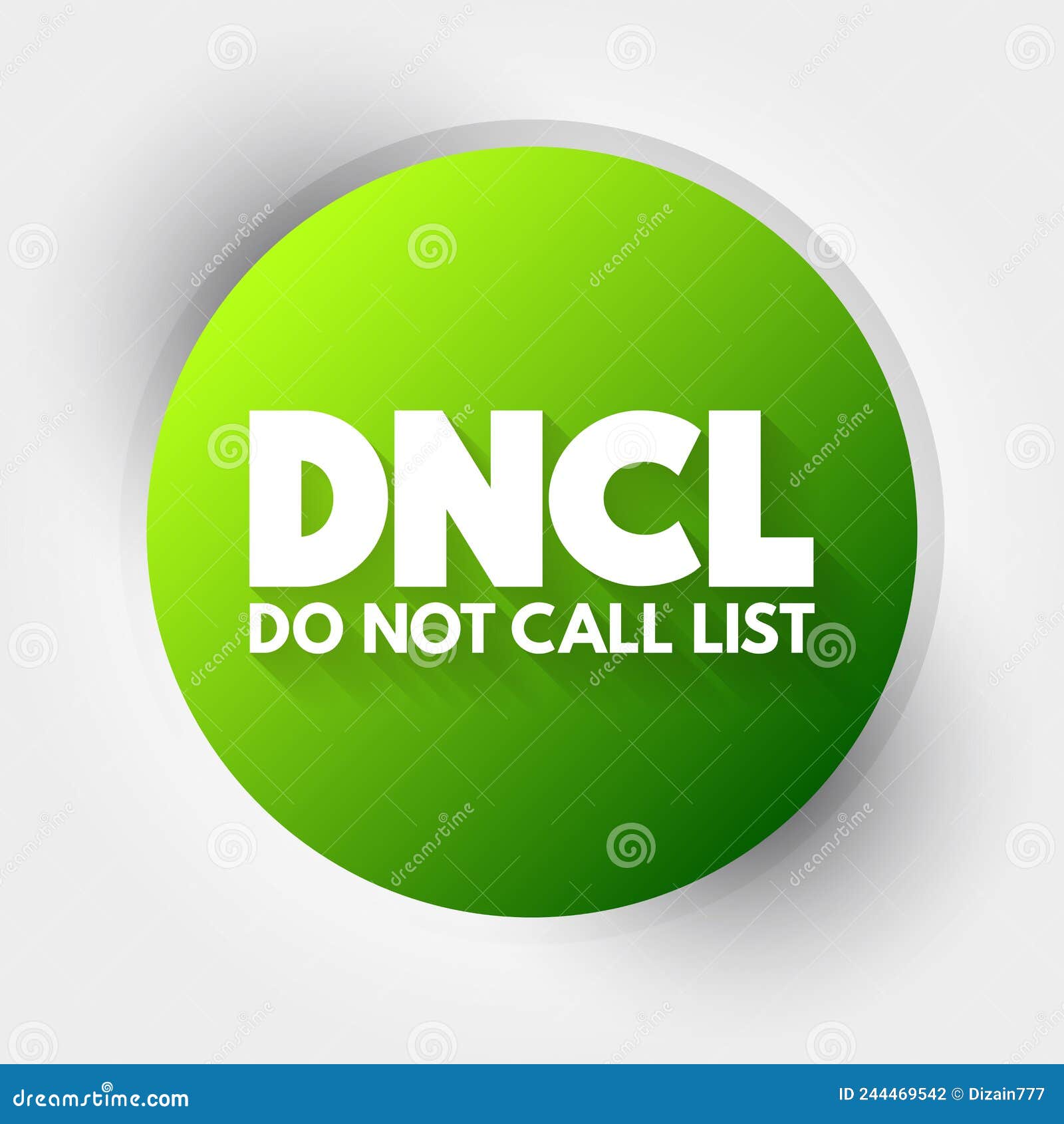 DNCL - Do Not Call List Acronym, Business Concept Background Stock ...
