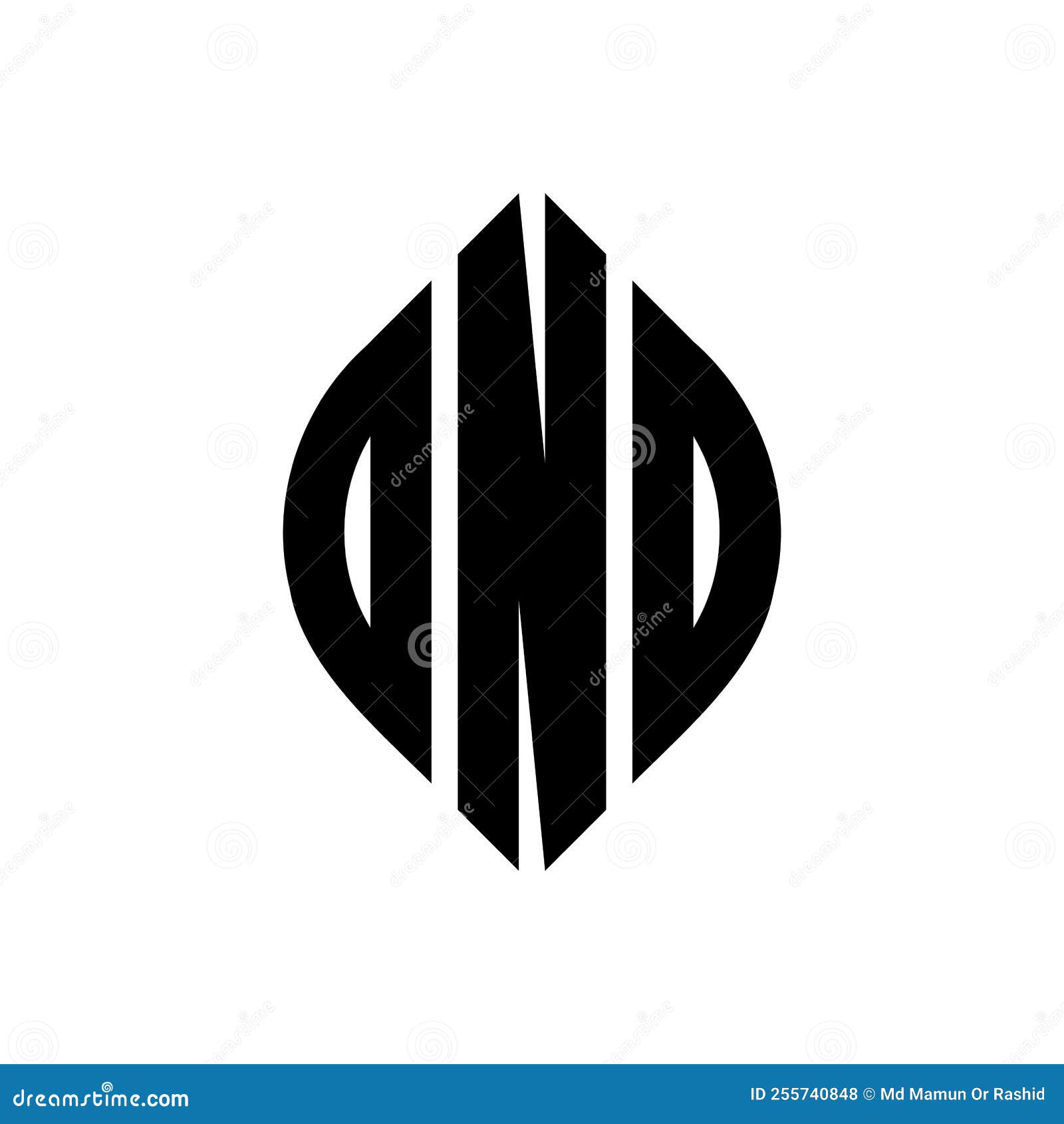 DND Circle Letter Logo Design with Circle and Ellipse Shape. DND ...