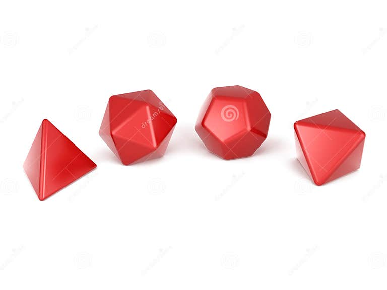Dnd dice, Platonic solids stock illustration. Illustration of plastic ...