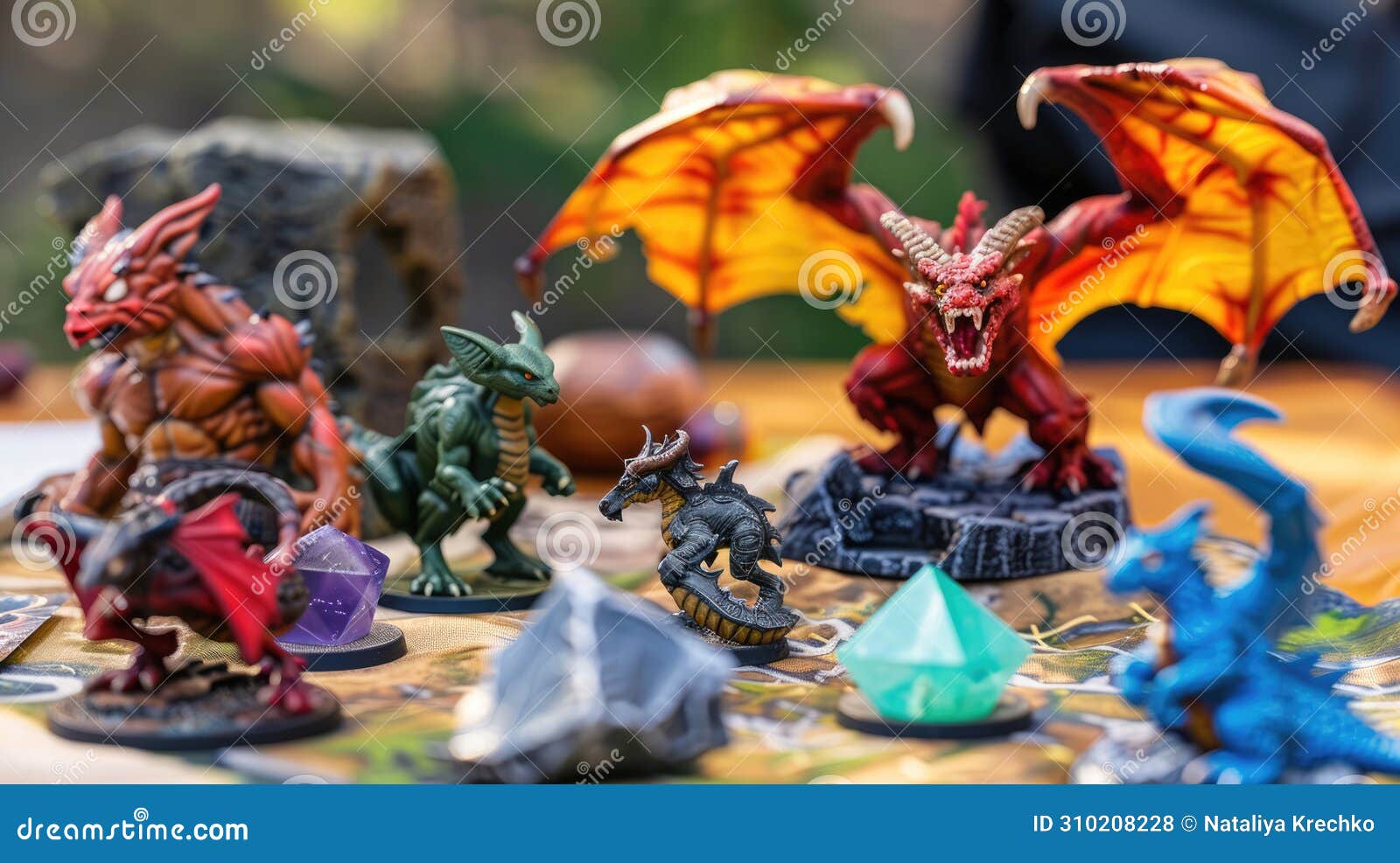 DND Figures with Various Characters and Fantasy Creatures. Stock Photo ...