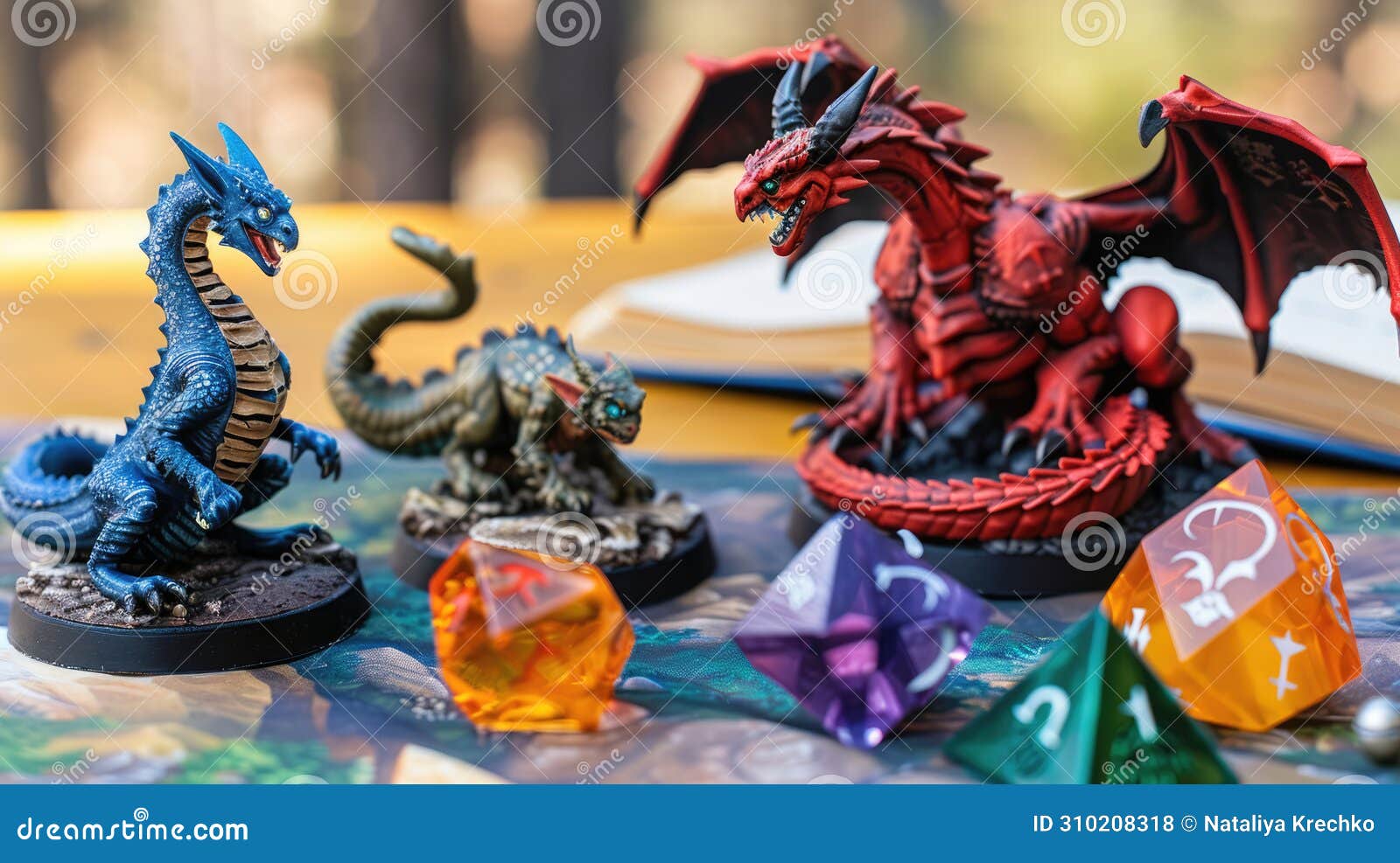 DND Figures with Various Characters and Fantasy Creatures. Stock Photo ...