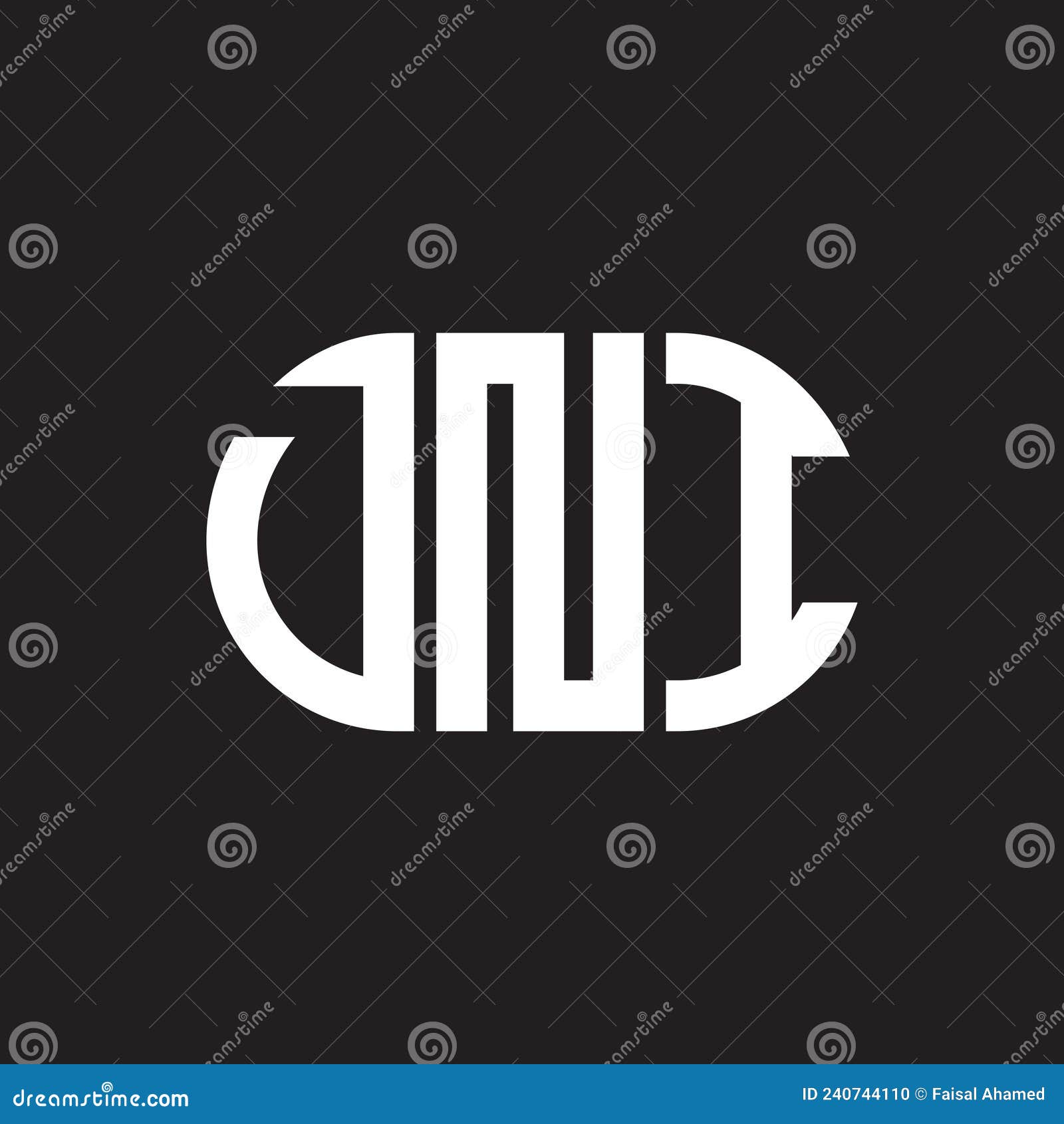 DNI Letter Logo Design on Black Background. DNI Creative Initials ...
