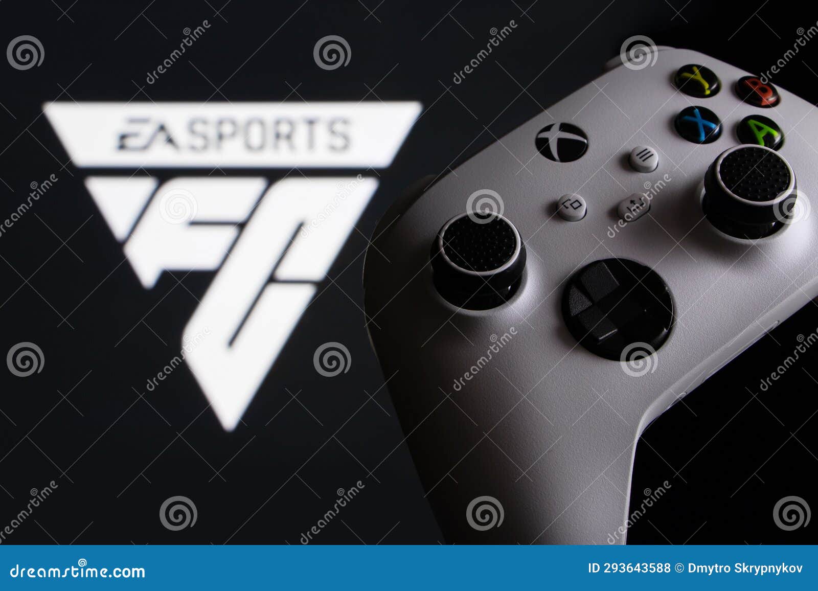 Dnipro, Ukraine, 28 September 2023: EA FC 24 with Xbox Controller on TV ...
