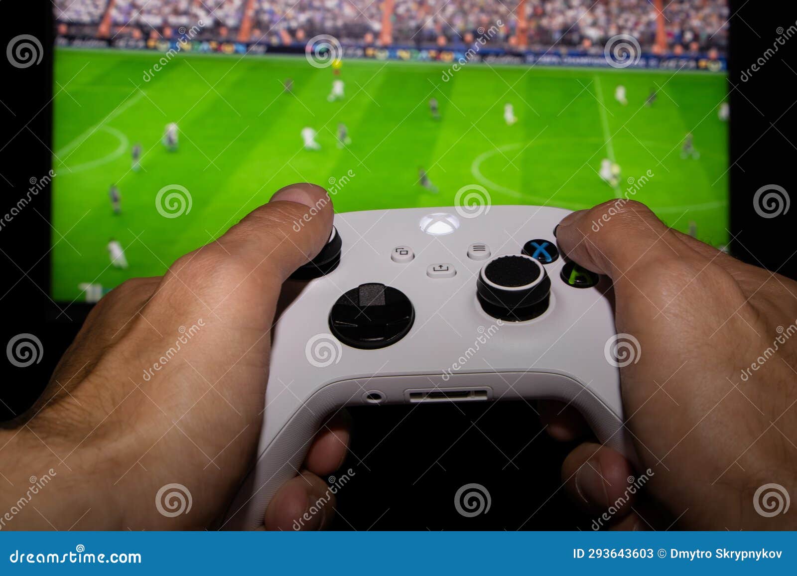 Dnipro, Ukraine, 28 September 2023: Man Playing EA FC 24 with Xbox ...