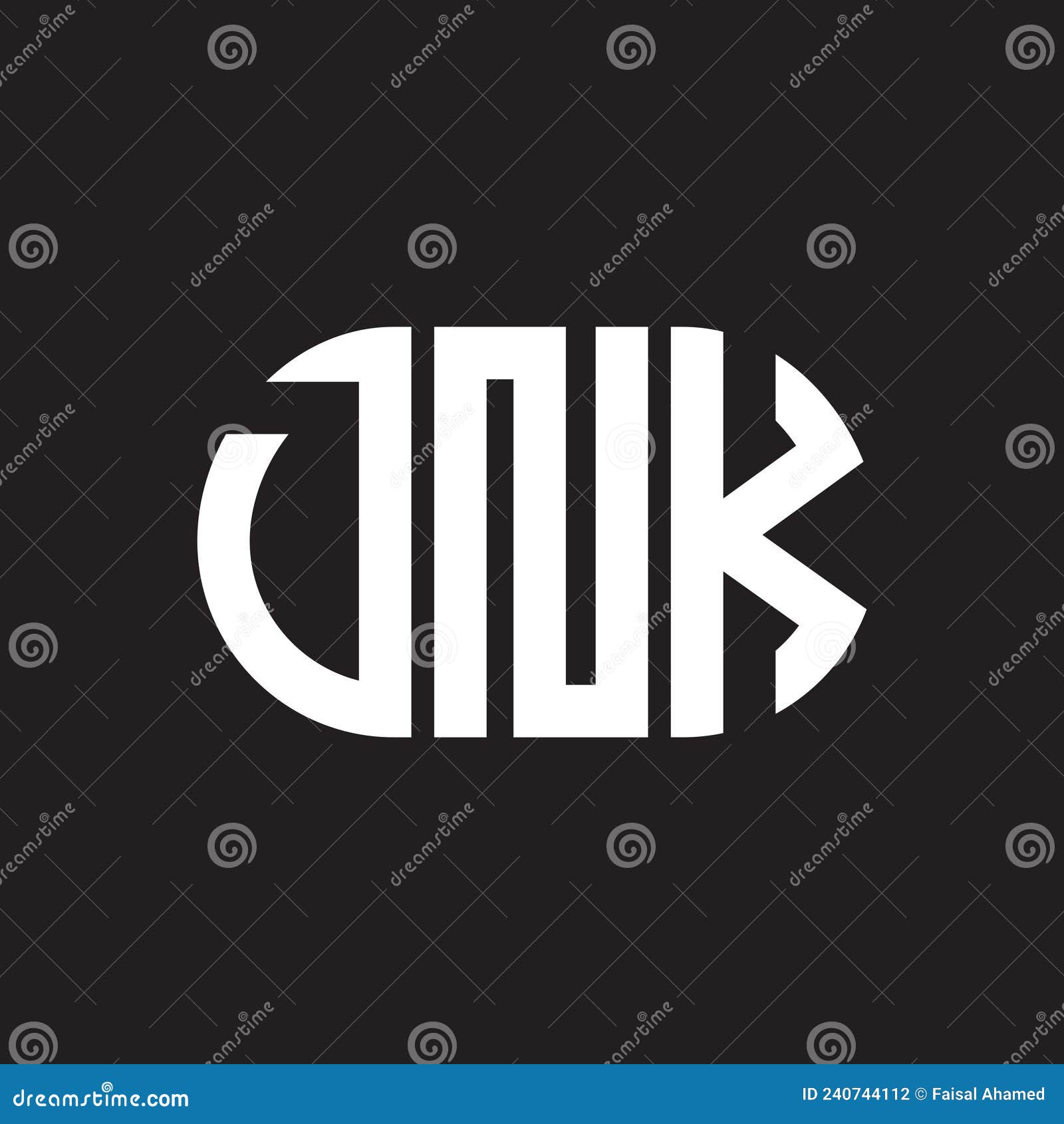 DNK Letter Logo Design on Black Background. DNK Creative Initials ...