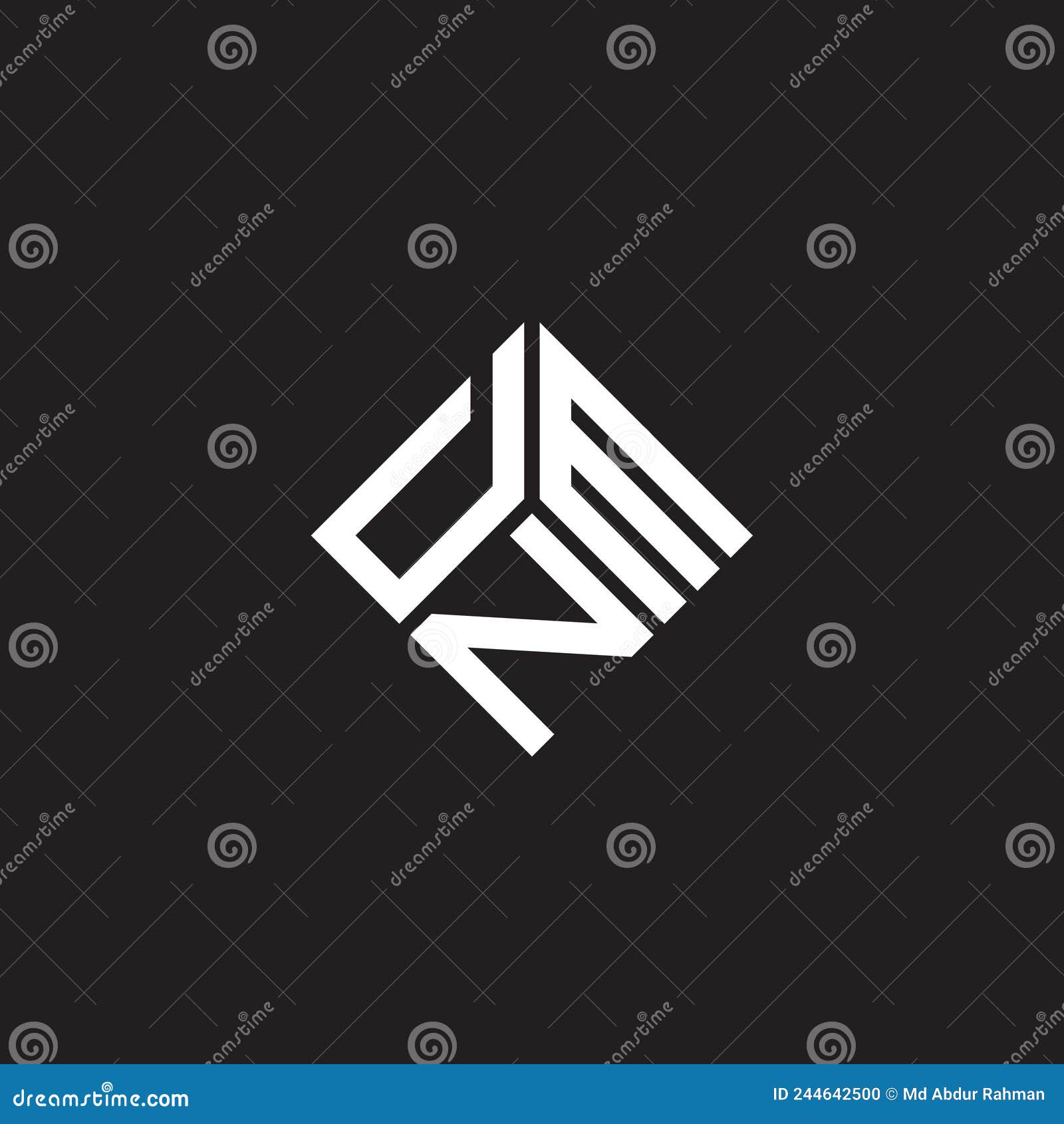 DNM Letter Logo Design on Black Background. DNM Creative Initials ...