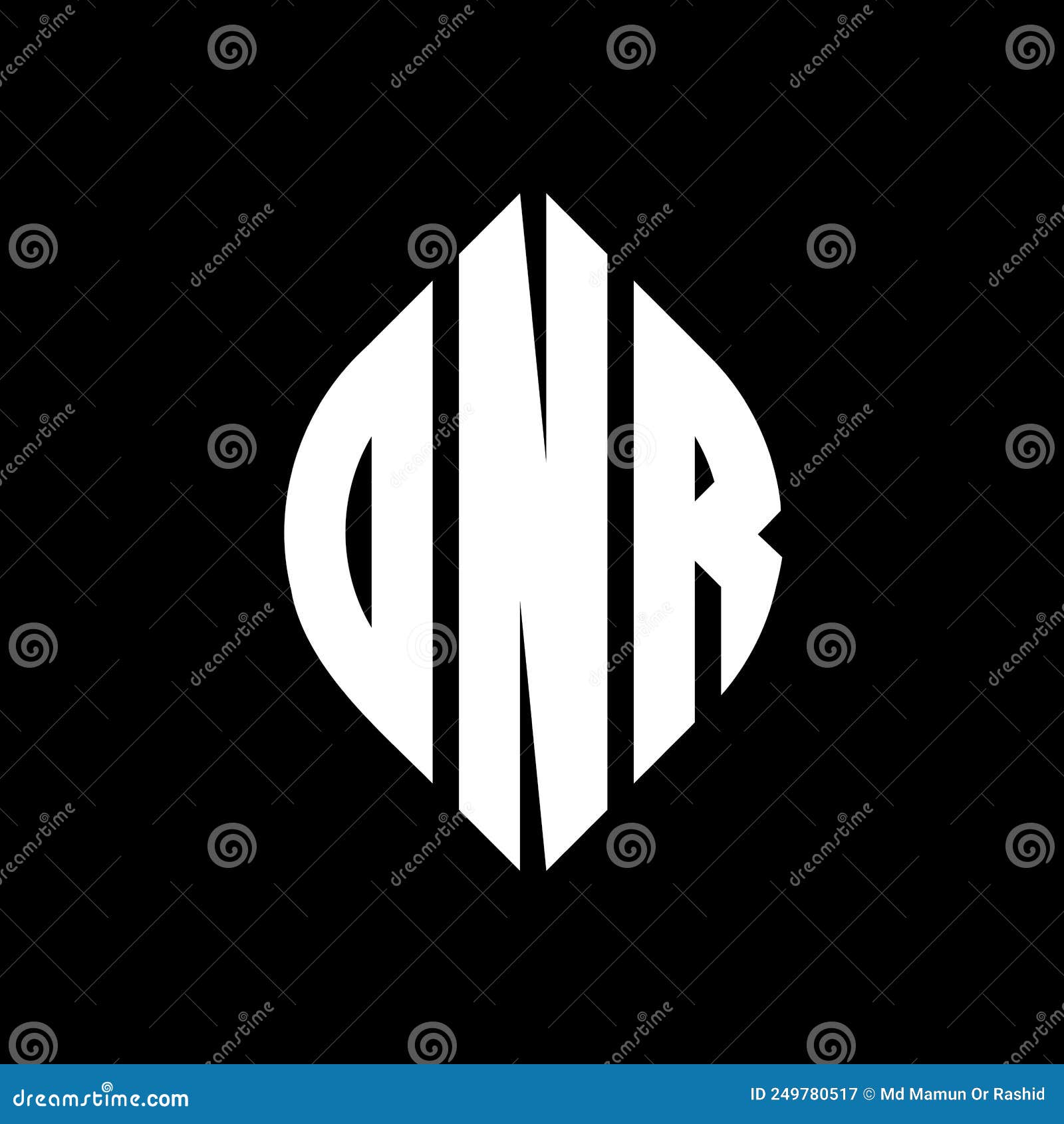 DNR Circle Letter Logo Design with Circle and Ellipse Shape. DNR ...