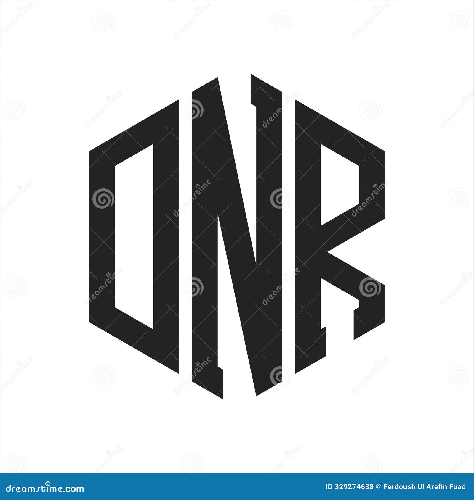 DNR Logo Design. Initial Letter DNR Monogram Logo Using Hexagon Shape ...