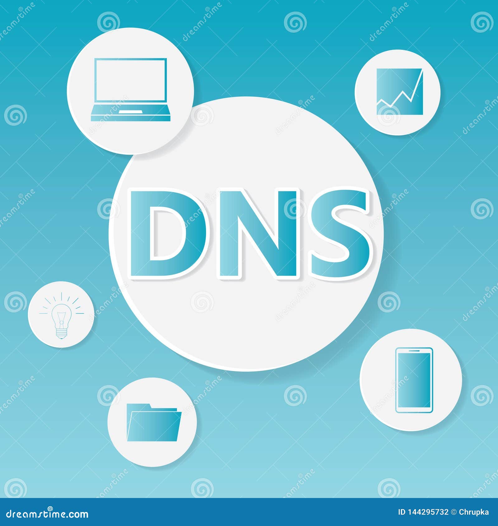 DNS Domain Name System Business Concept Stock Vector - Illustration of ...
