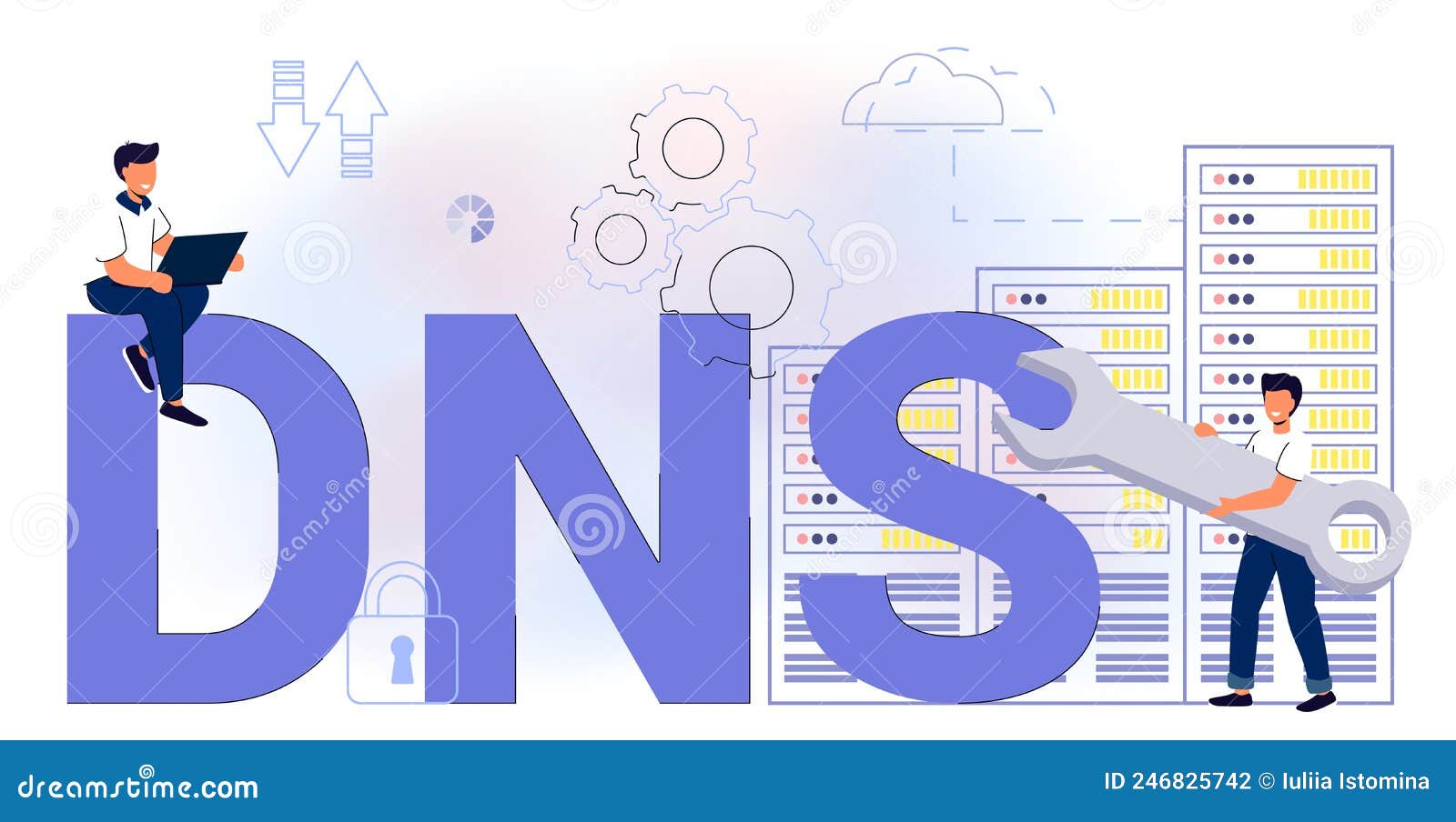 DNS Domain Name System Server Decentralized Naming System Stock Vector ...