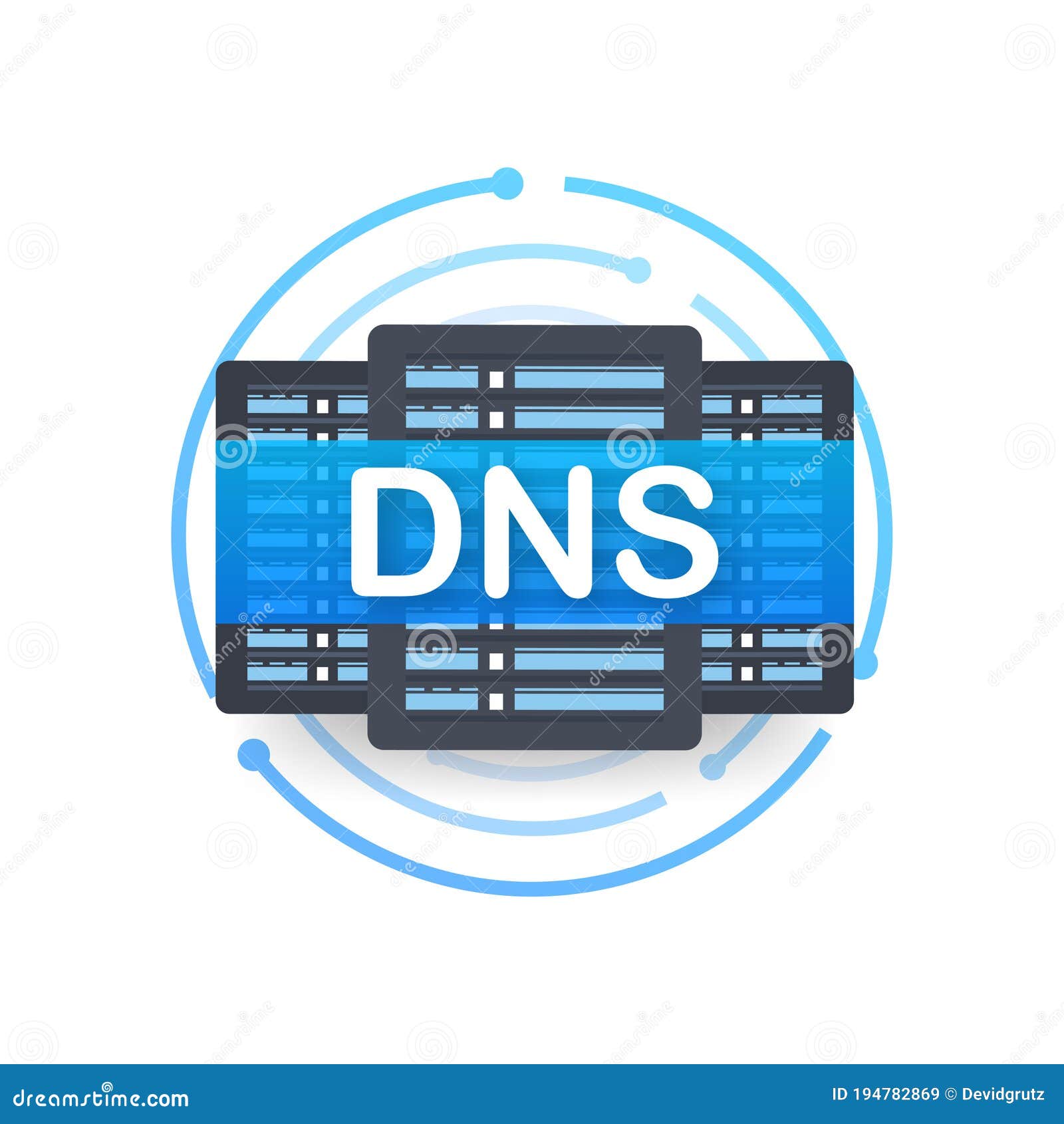 DNS Domain Name System Server. Global Communication Network Concept ...