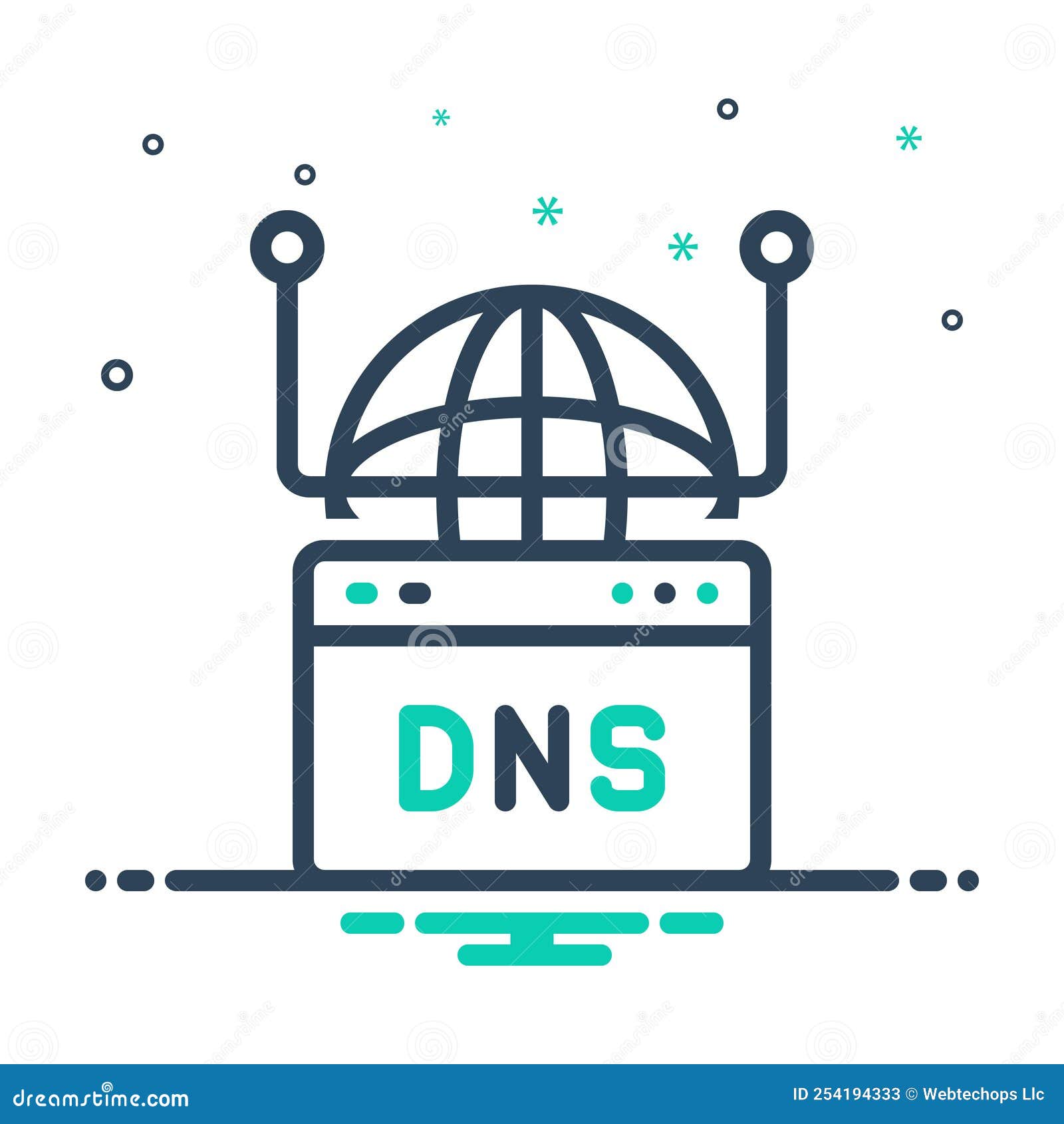 Mix Icon for Dns, Server and Service Stock Illustration - Illustration ...