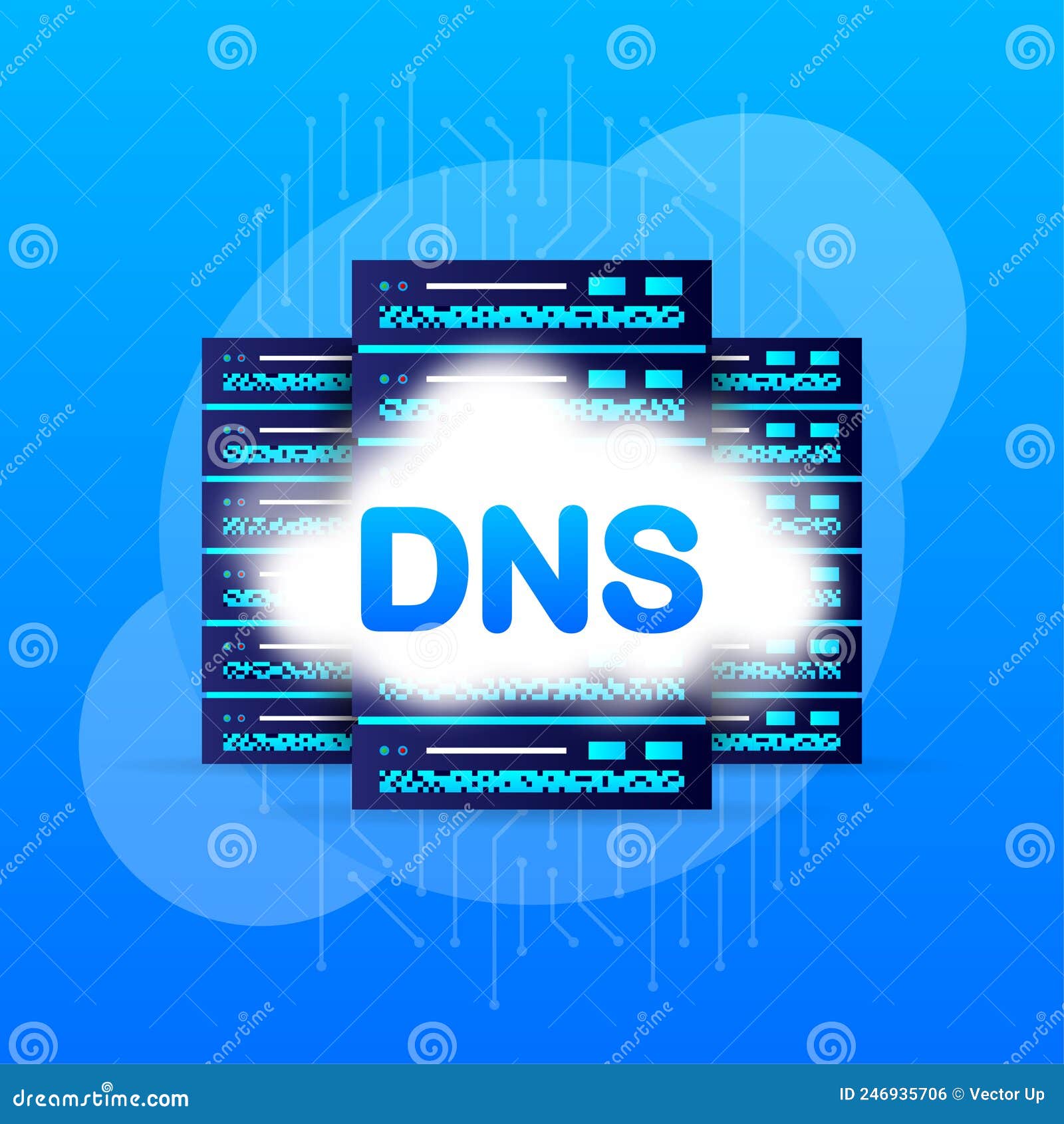 DNS Icon on White Background. Isolated Vector Illustration Stock Vector ...