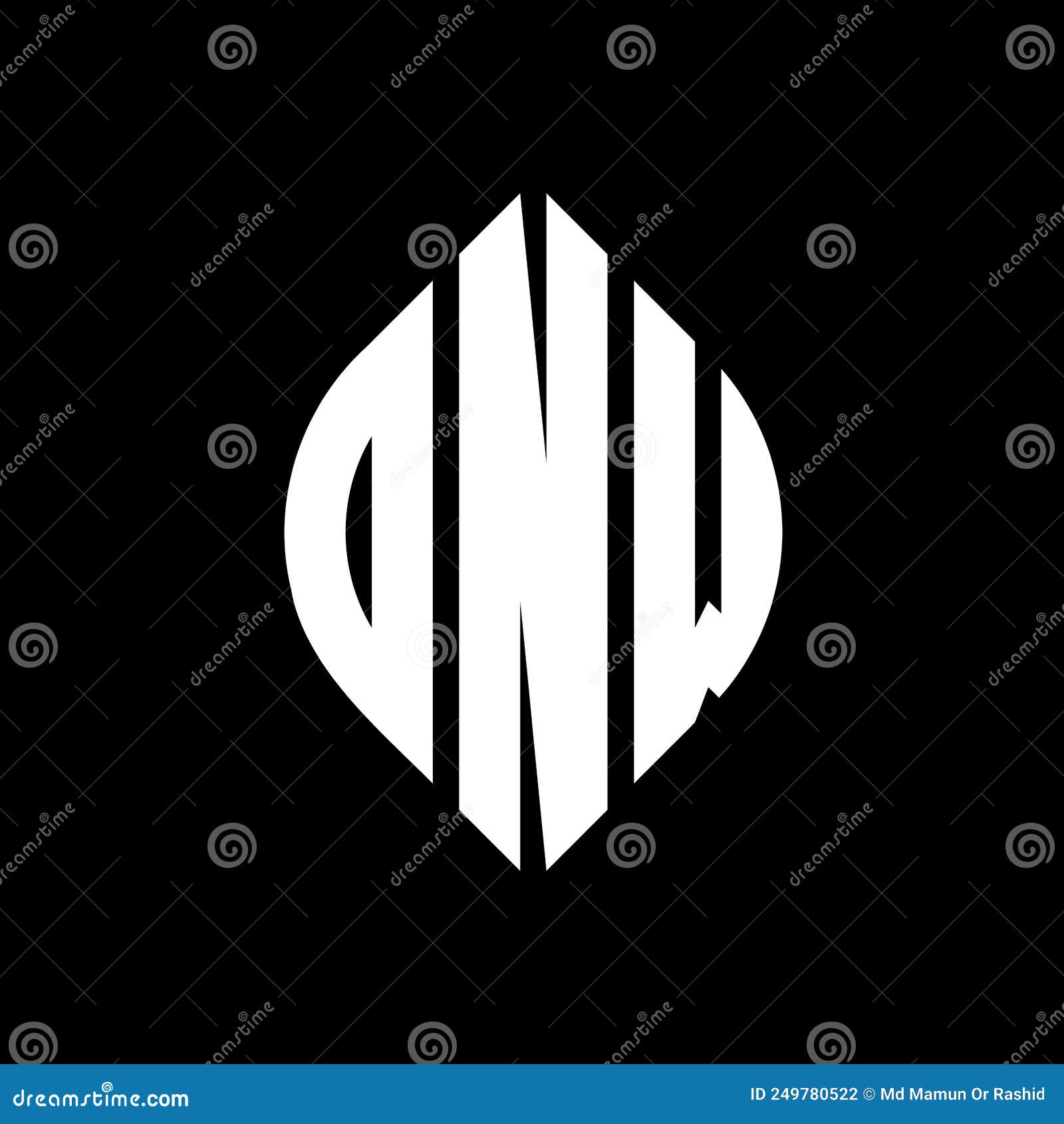 DNW Circle Letter Logo Design with Circle and Ellipse Shape. DNW ...
