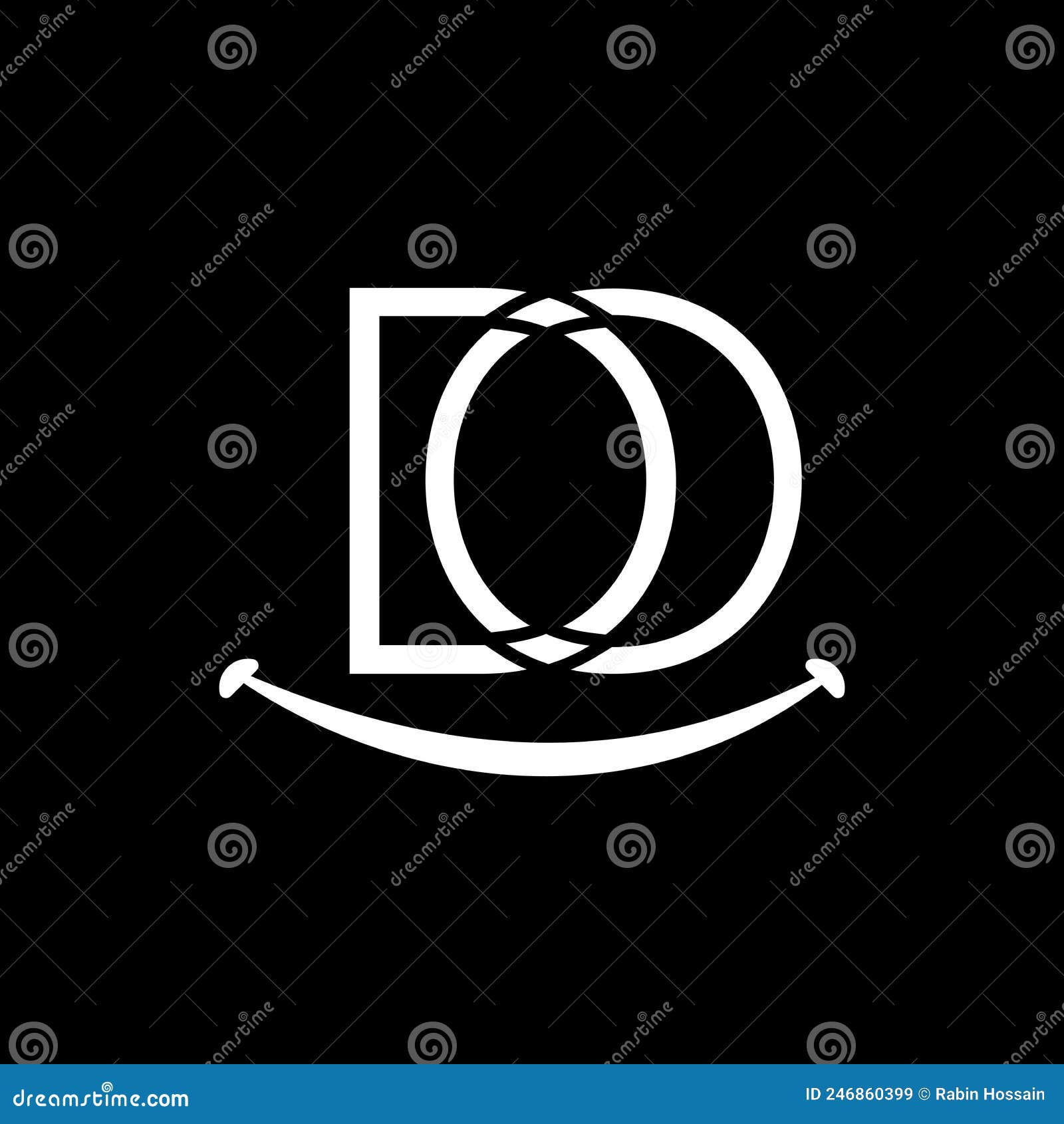 Abstract Smile Shape DO Letter Logo Design Vector Illustration . Stock ...