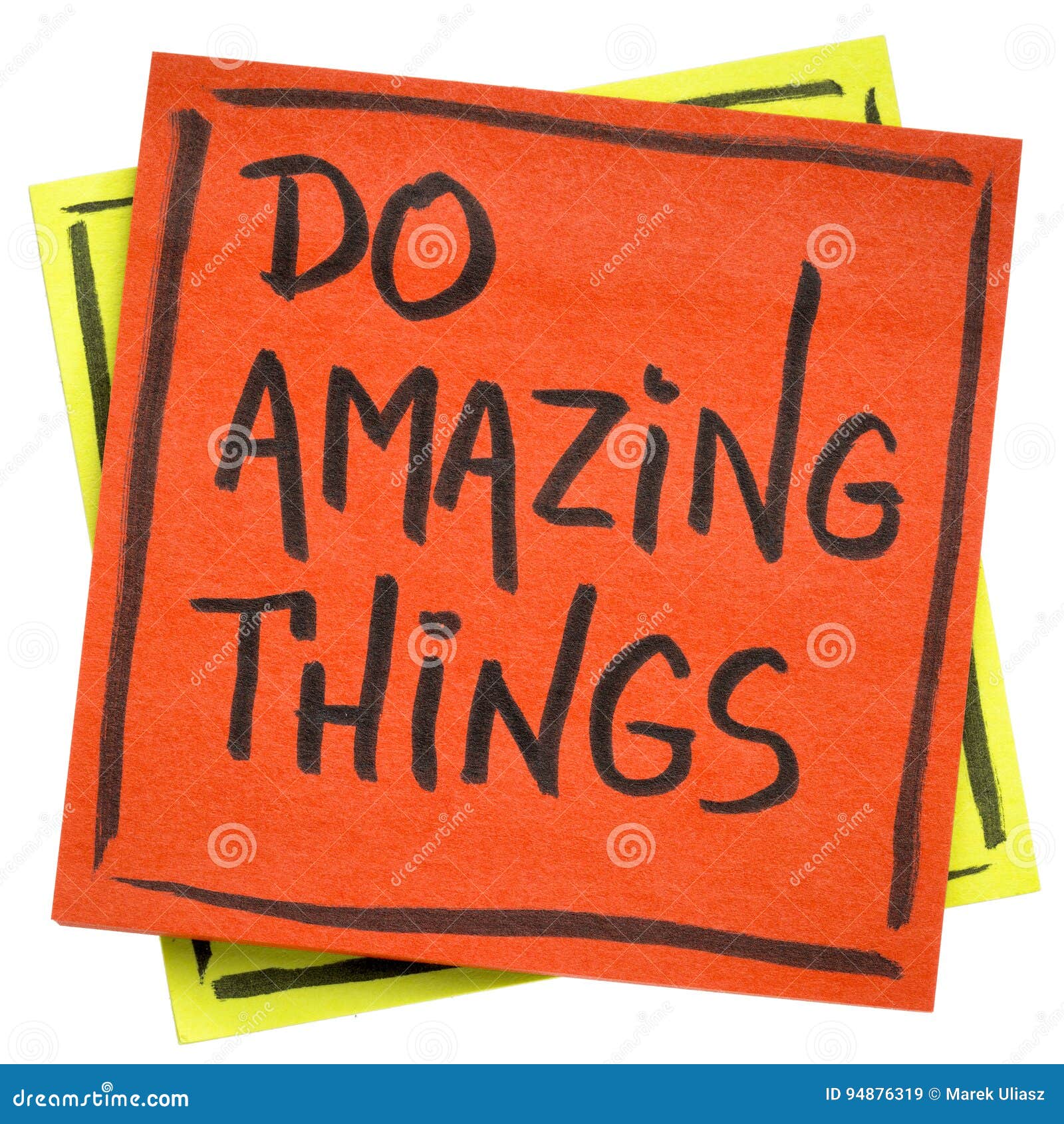 Do Amazing Things Inspirational Note Stock Image - Image of sticky ...