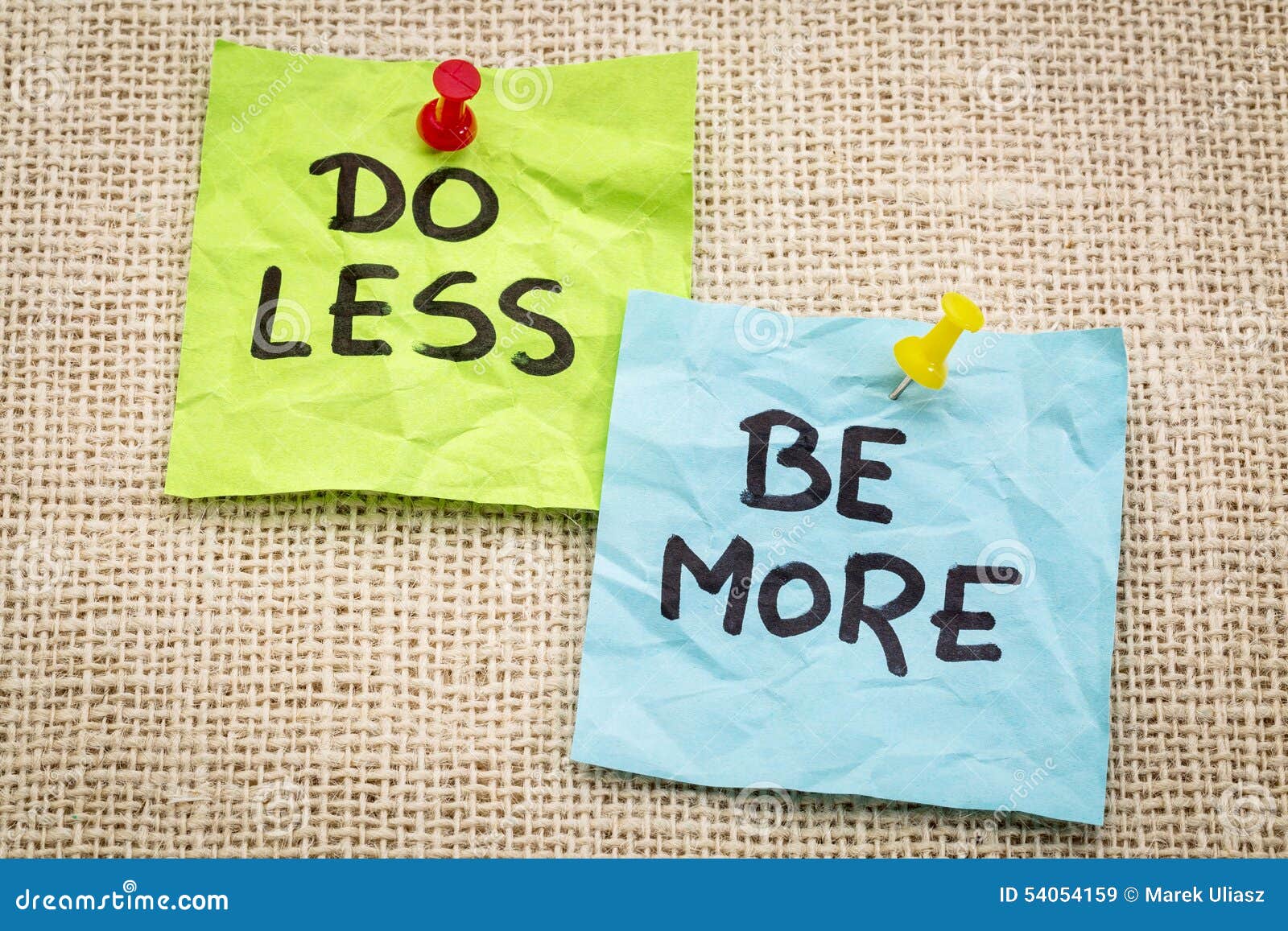 Do less be more motivation stock image. Image of note - 54054159