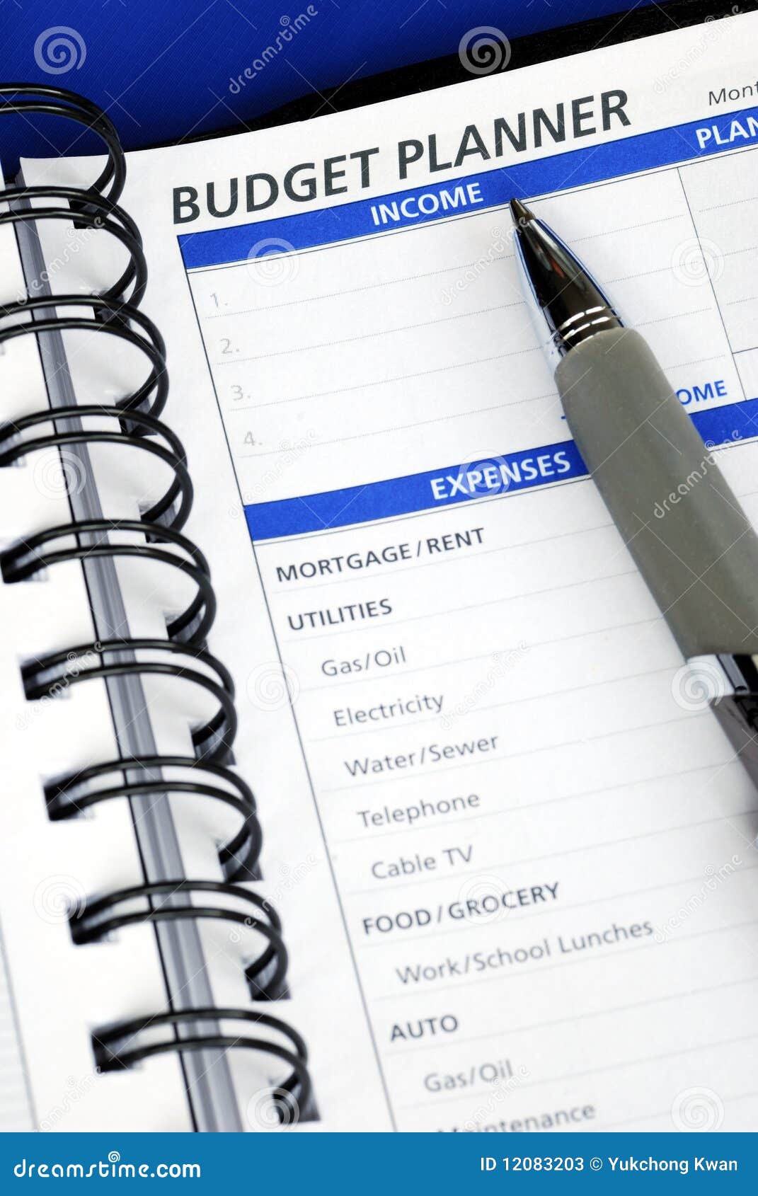 Do the Budget Planning on the Day Planner Stock Image - Image of ...