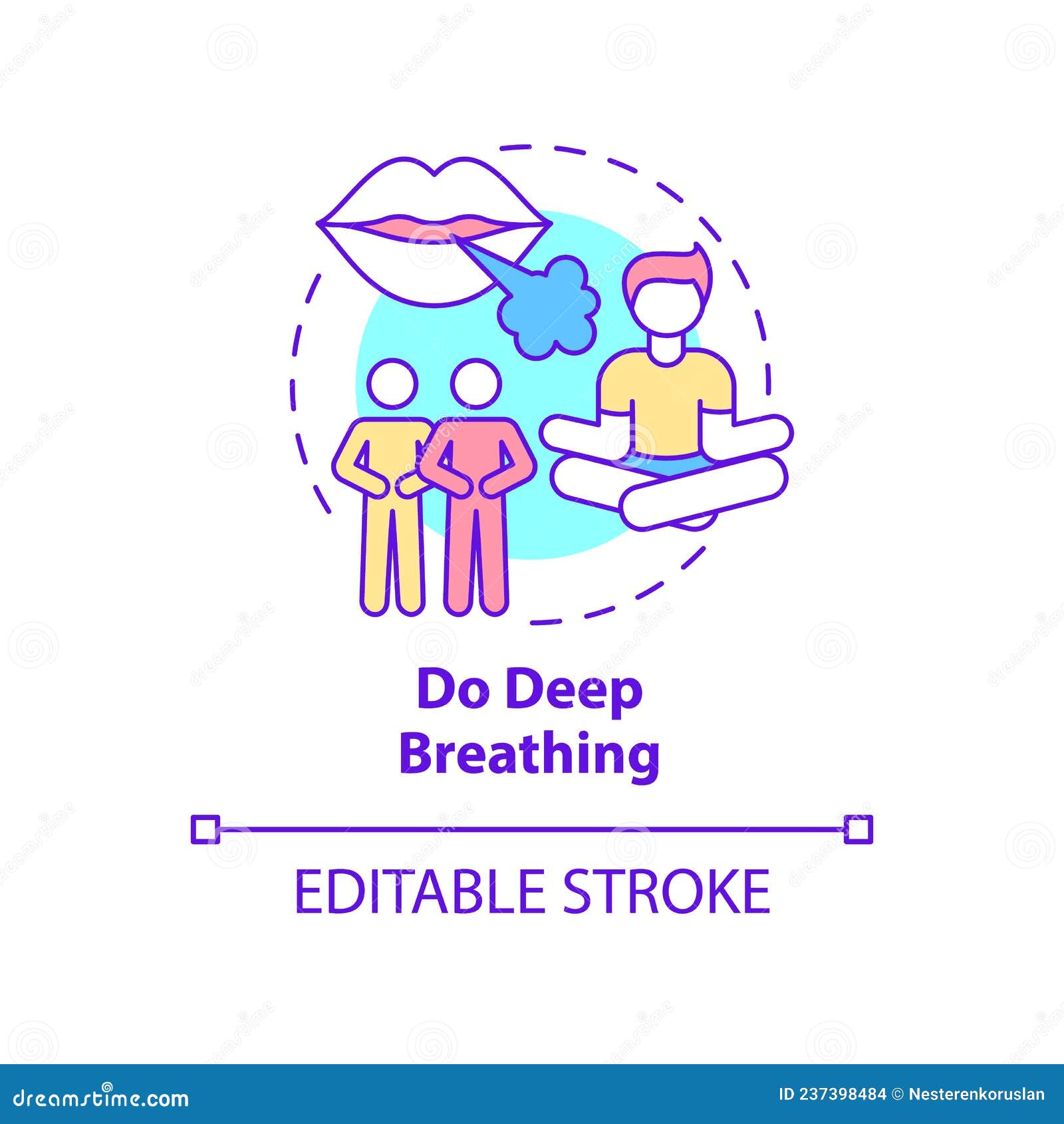 Do Deep Breathing Concept Icon Stock Vector - Illustration of emotion ...