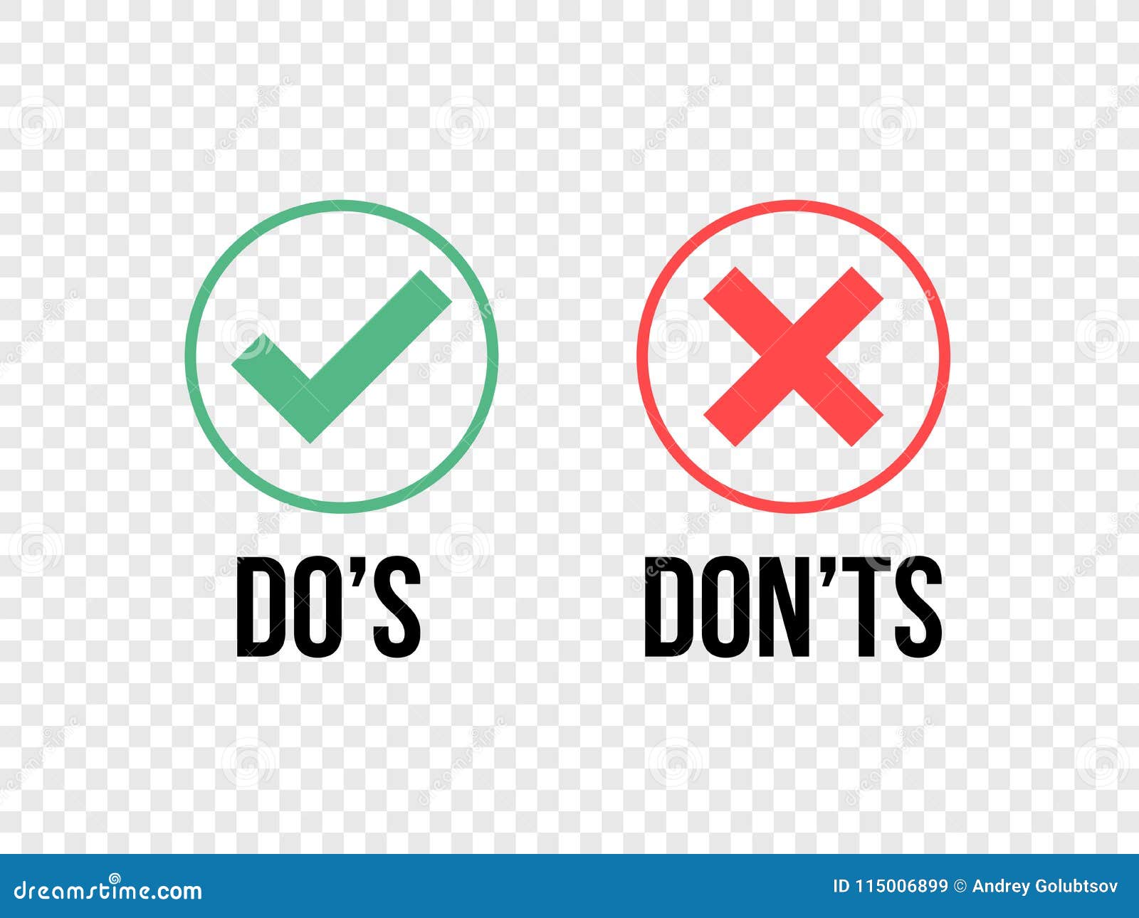 Do and Dont Check Tick Mark Red Cross Vector Icon Stock Vector ... Do and Dont Check Tick Mark Red Cross Vector Icon Stock Vector ...