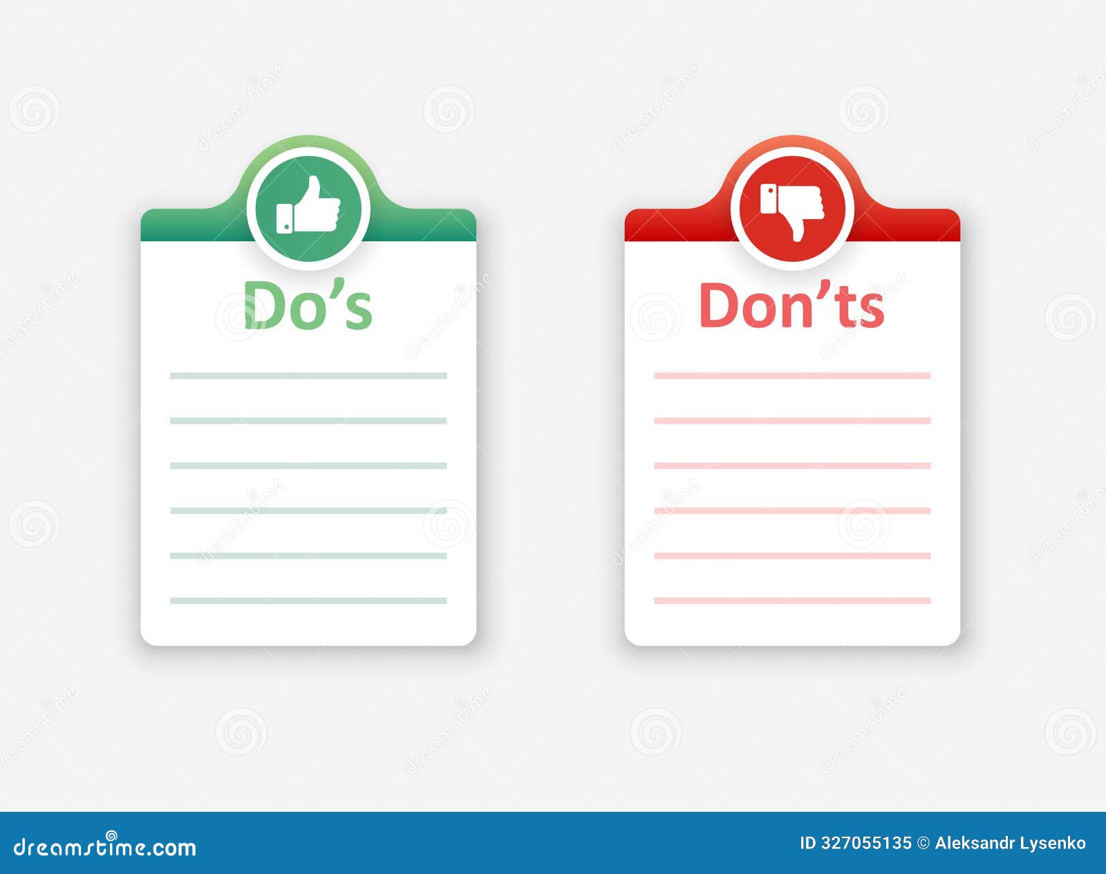 Do and Dont Icon in Flat Style. Dos and Don Ts Vector Illustration on ...