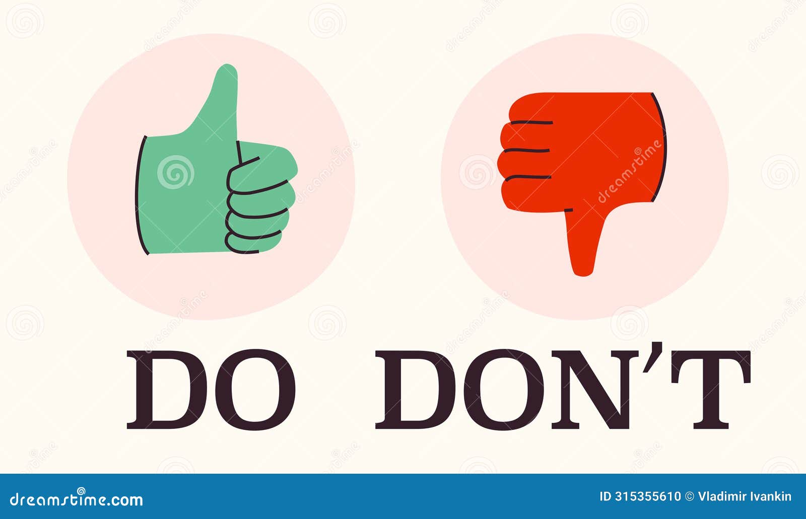 Do and Dont Icon Hand Drawn Style Stock Vector - Illustration of right ...